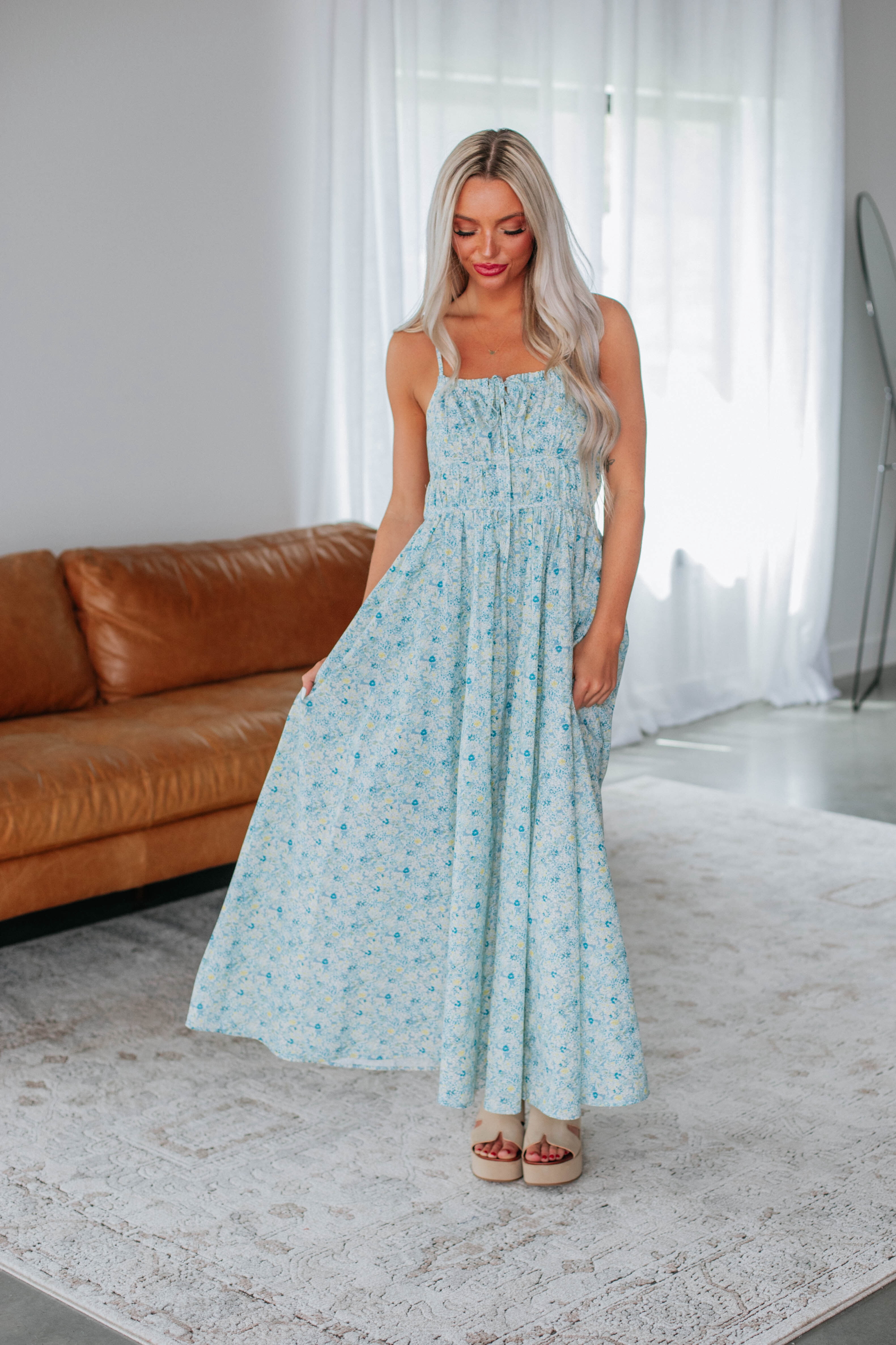 Alleah Maxi Dress - Sky Blue - Walmart.com