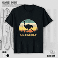 Allegedly Ostrich TShirt Retro Flightless Bird Font Unisex T-Shirt, up ...