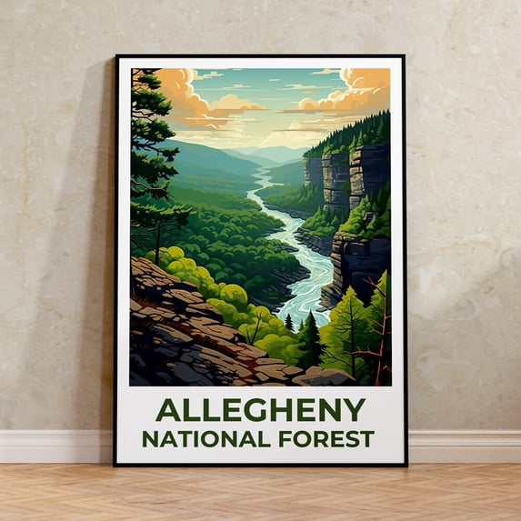 Allegheny Forest Travel Poster Pennsylvania Wall Art Pennsylvania Print ...