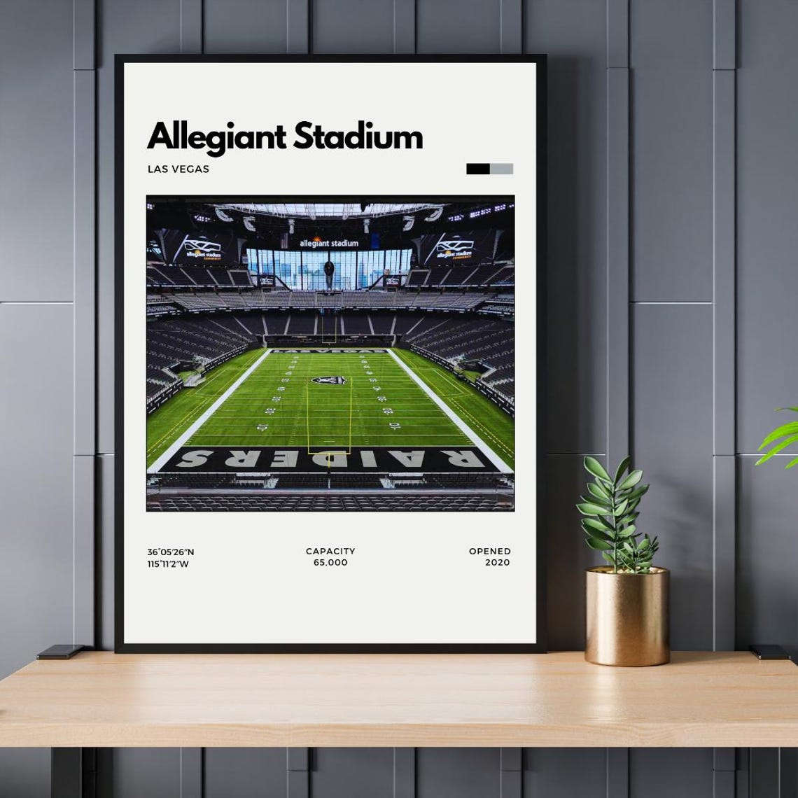 Allegiant Stadium Print - Home of the Las Vegas Raiders, Unframed ...