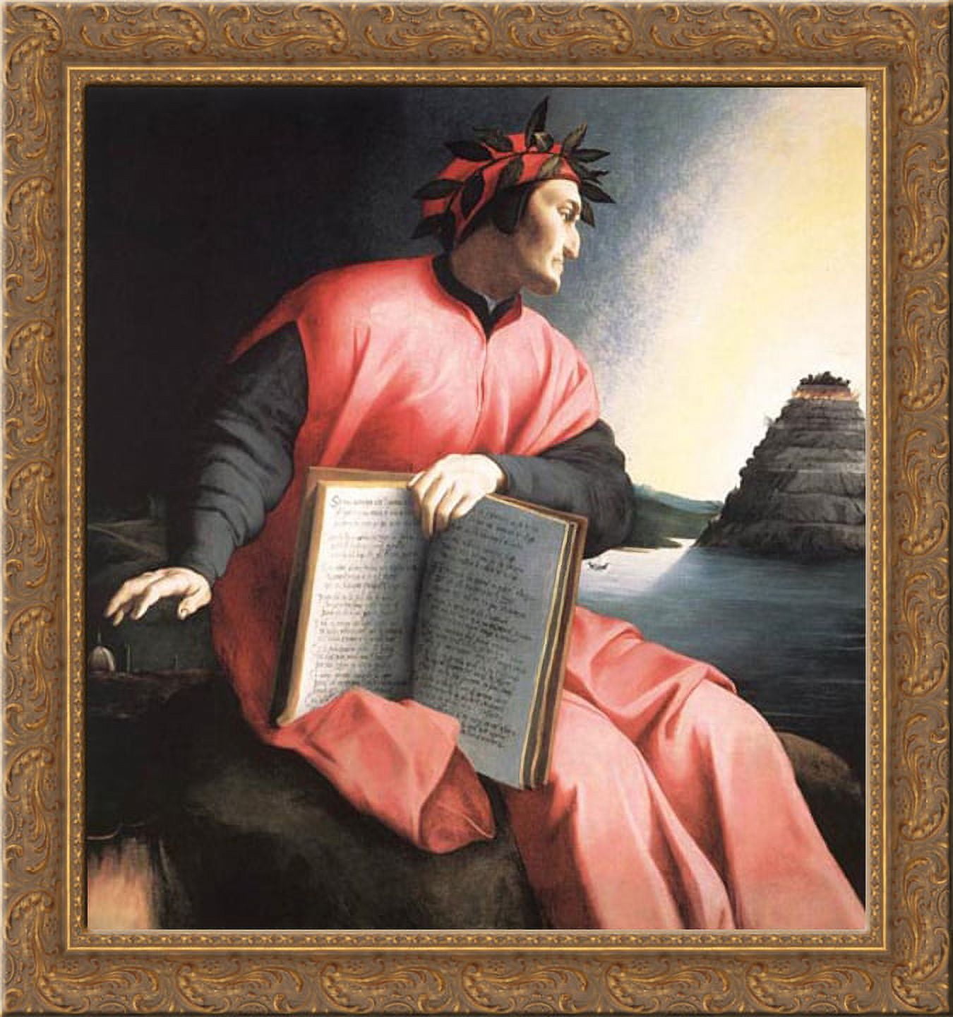 Allegorical Portrait of Dante 20x21 Gold Ornate Wood Framed Canvas Art ...