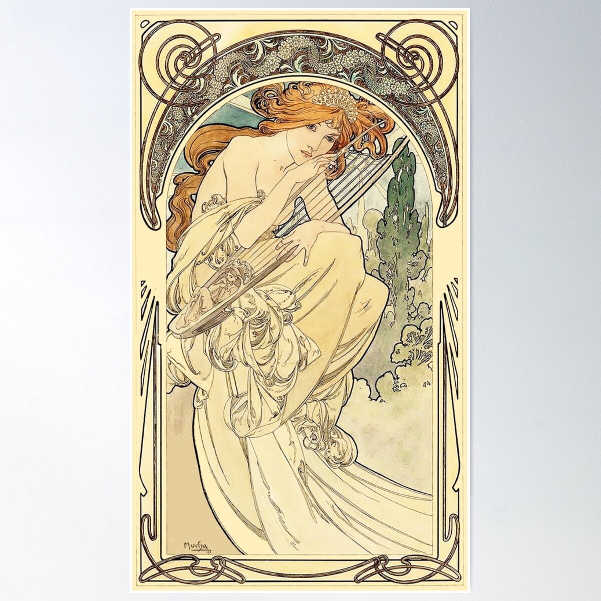 Allegory Of Music By Alphonse Mucha. High Definition Poster Wall Art ...
