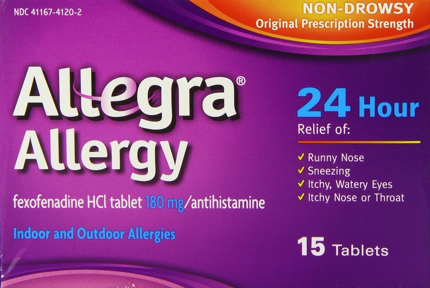 Allegra 24hr Tab 180mg 15 Size 15ct Allegra 24hr Tablets 180mg 15ct ...