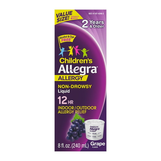 Allegra Children's 12-Hour Allergy Relief Liquid, Non-Drowsy Indoor and ...