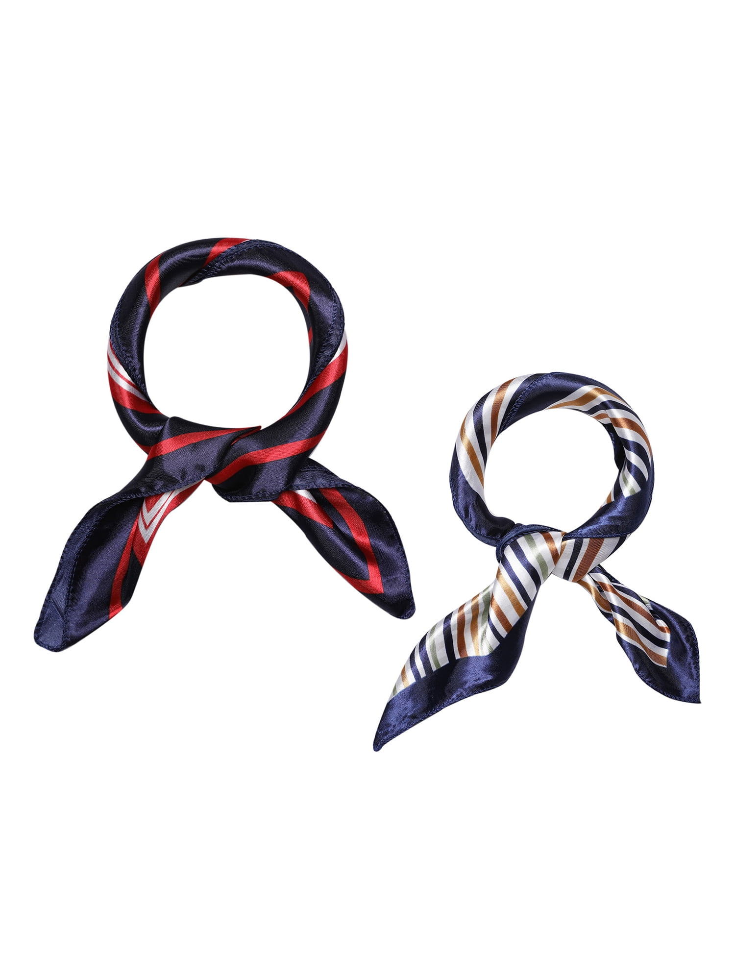 INSPIRE CHIC 2Pcs 50cm Women Satin Square Scarves Head Kerchief Hair ...