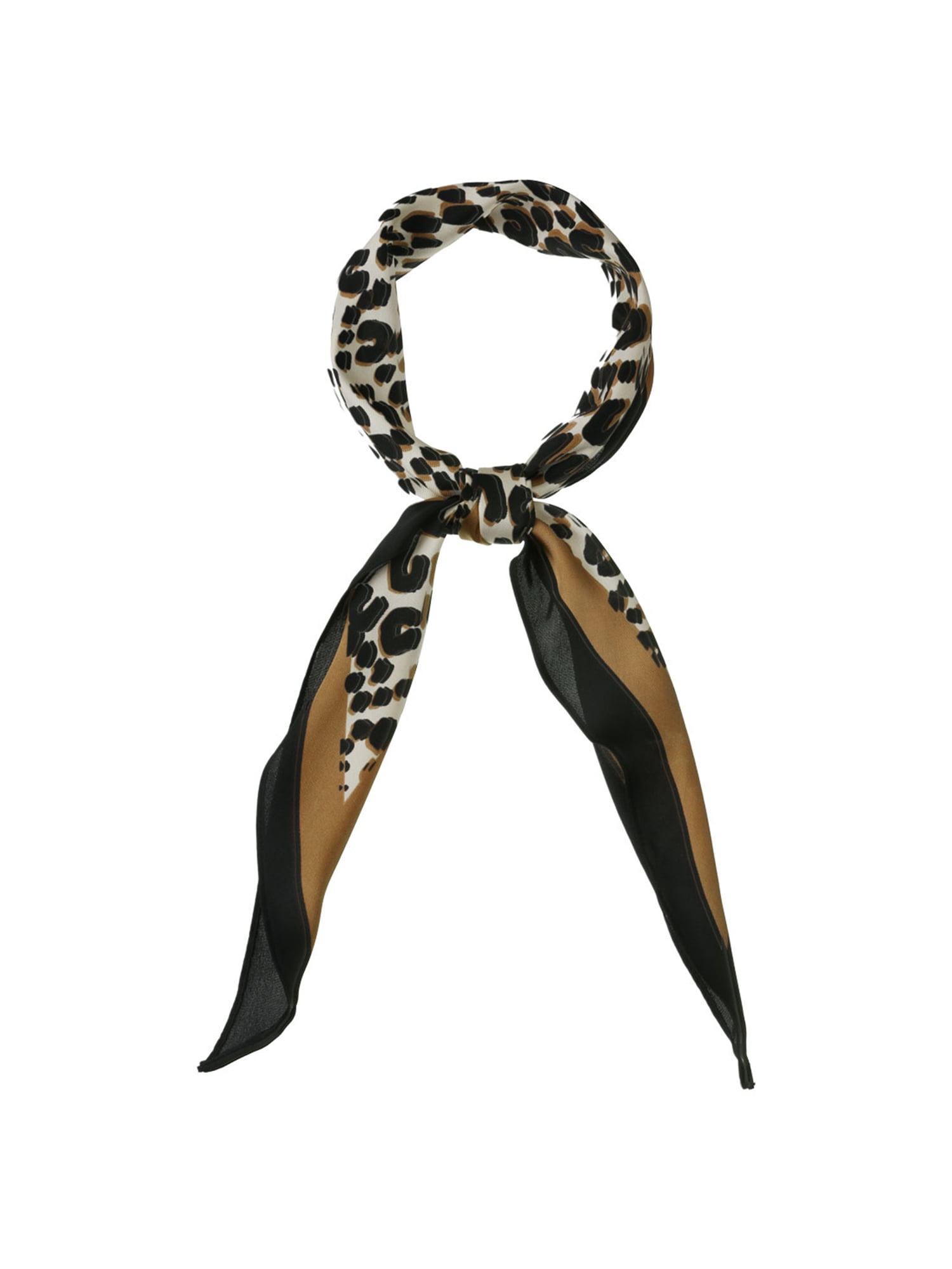 INSPIRE CHIC Leopard Print Rhombus Neck Scarf Scarves Wraps Neckerchief ...