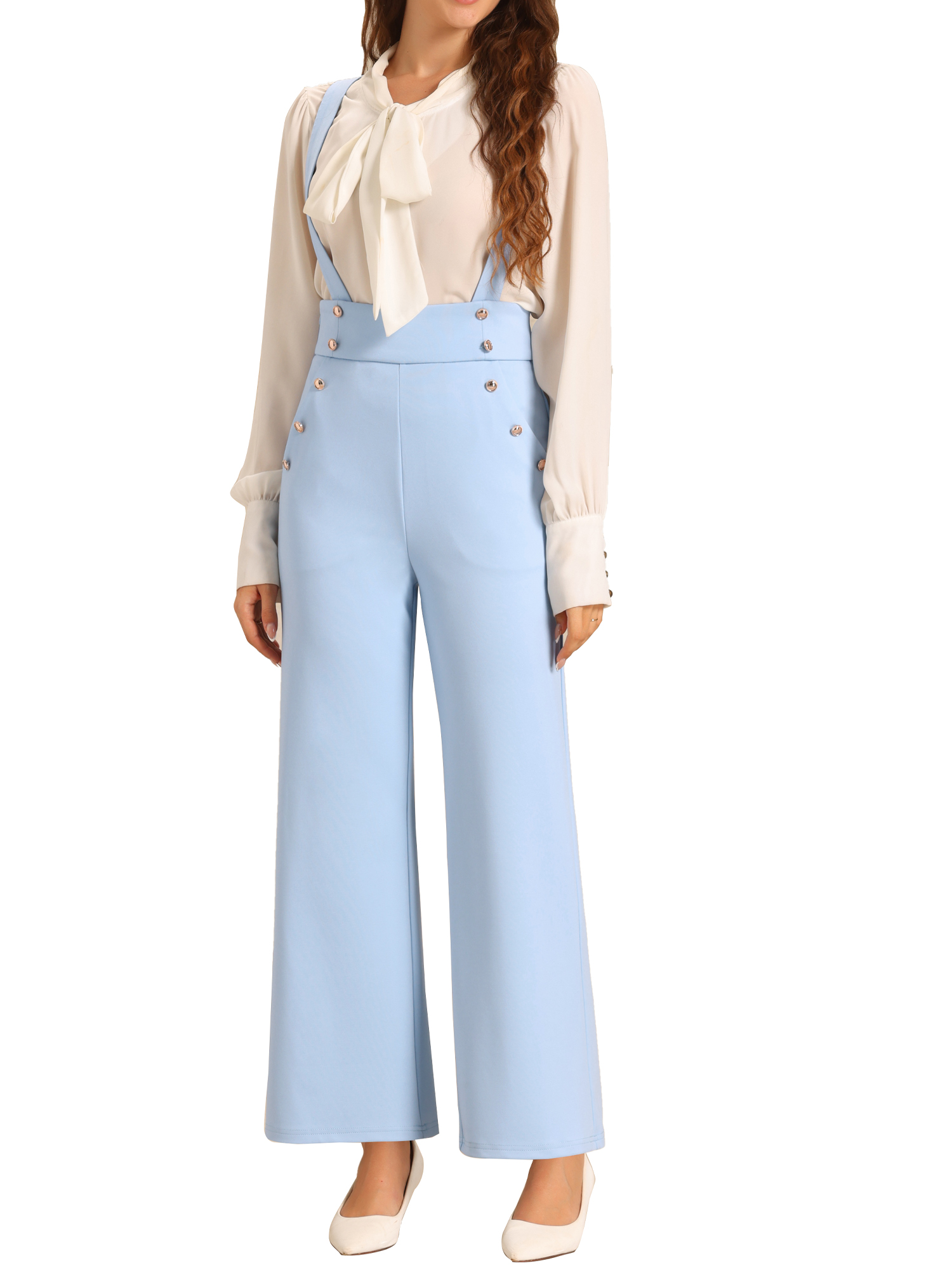 INSPIRE CHIC Women's Jumpsuits Adjustable Straps Wide Leg Suspenders ...