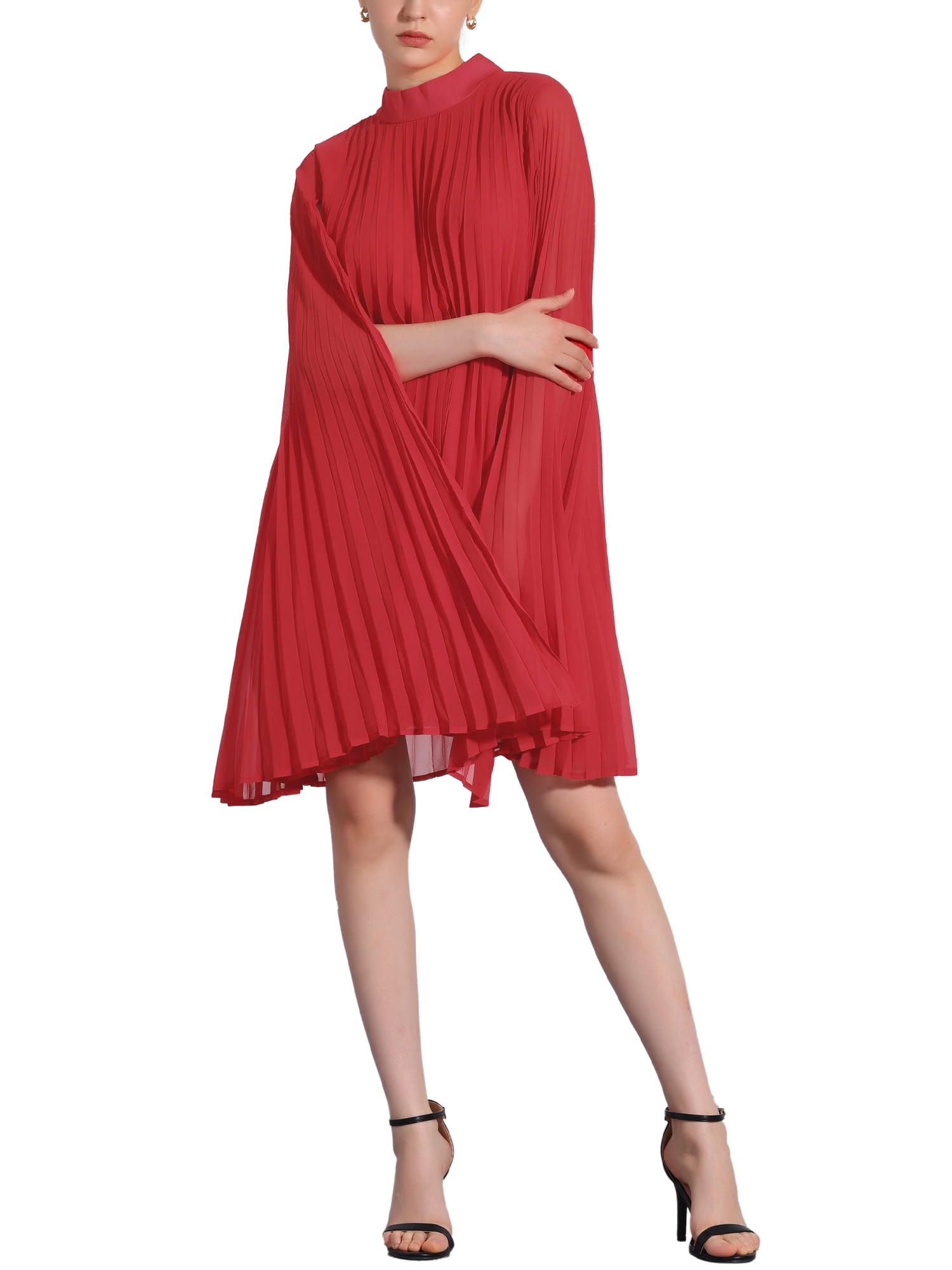 INSPIRE CHIC Chiffon Dresses for Women's Loose Flowy Cloak Sleeve Cape ...
