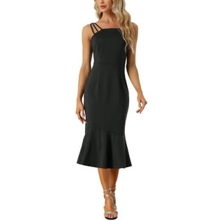 Allegra K Women's Tropical Print Tie Knot Spaghetti Strap Sleeveless ...