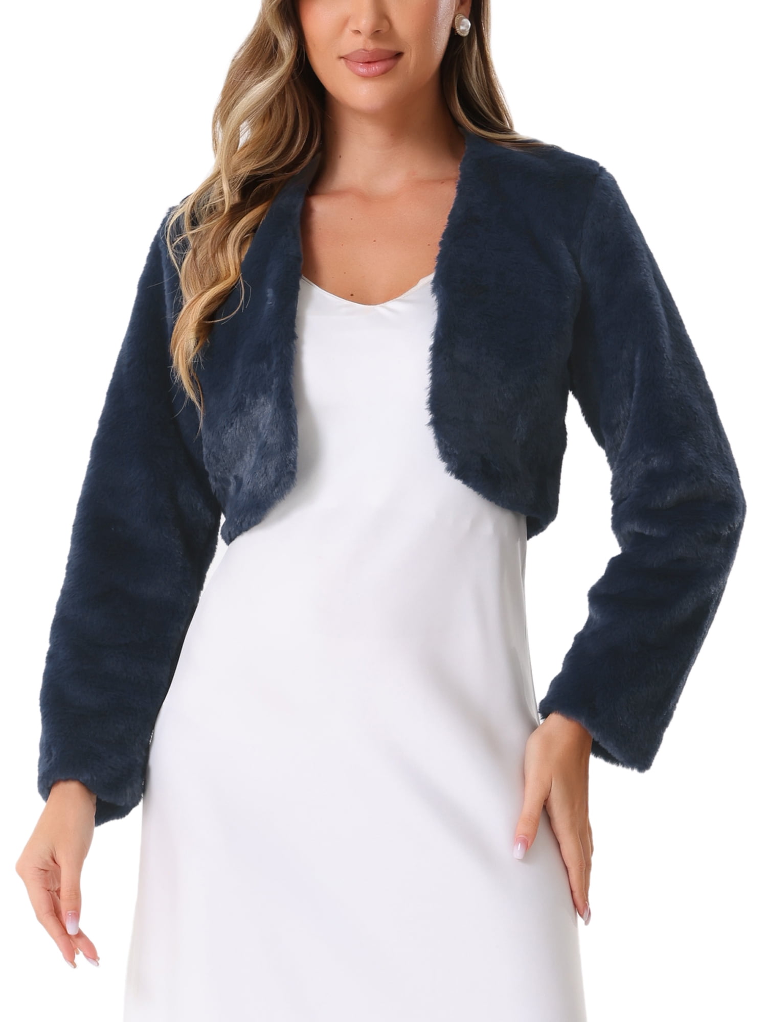 INSPIRE CHIC Formal Bolero for Women's Evening Dressy Faux Fur Shrug ...