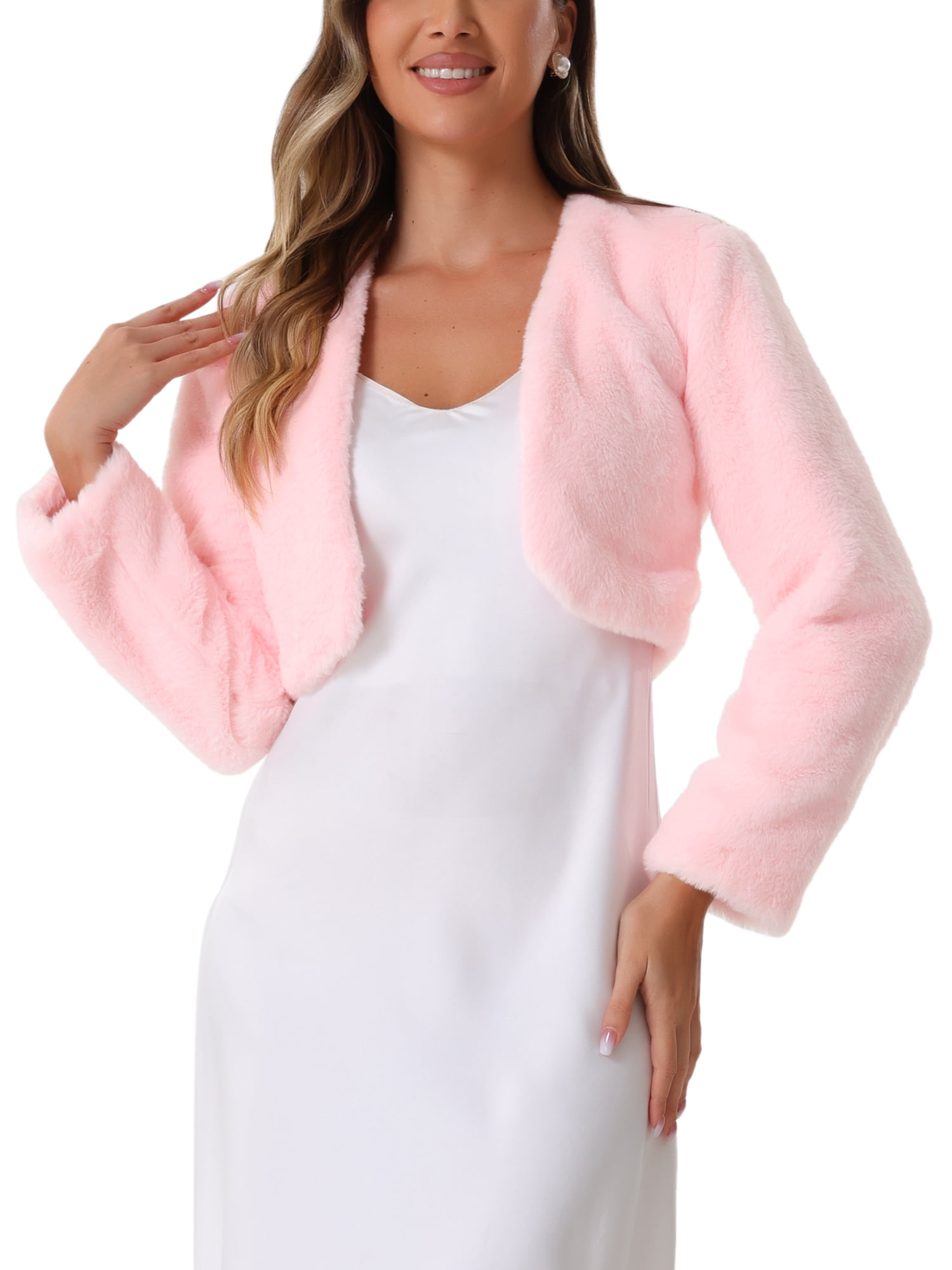 Allegra K Formal Bolero for Women's Evening Dressy Faux Fur Shrug ...