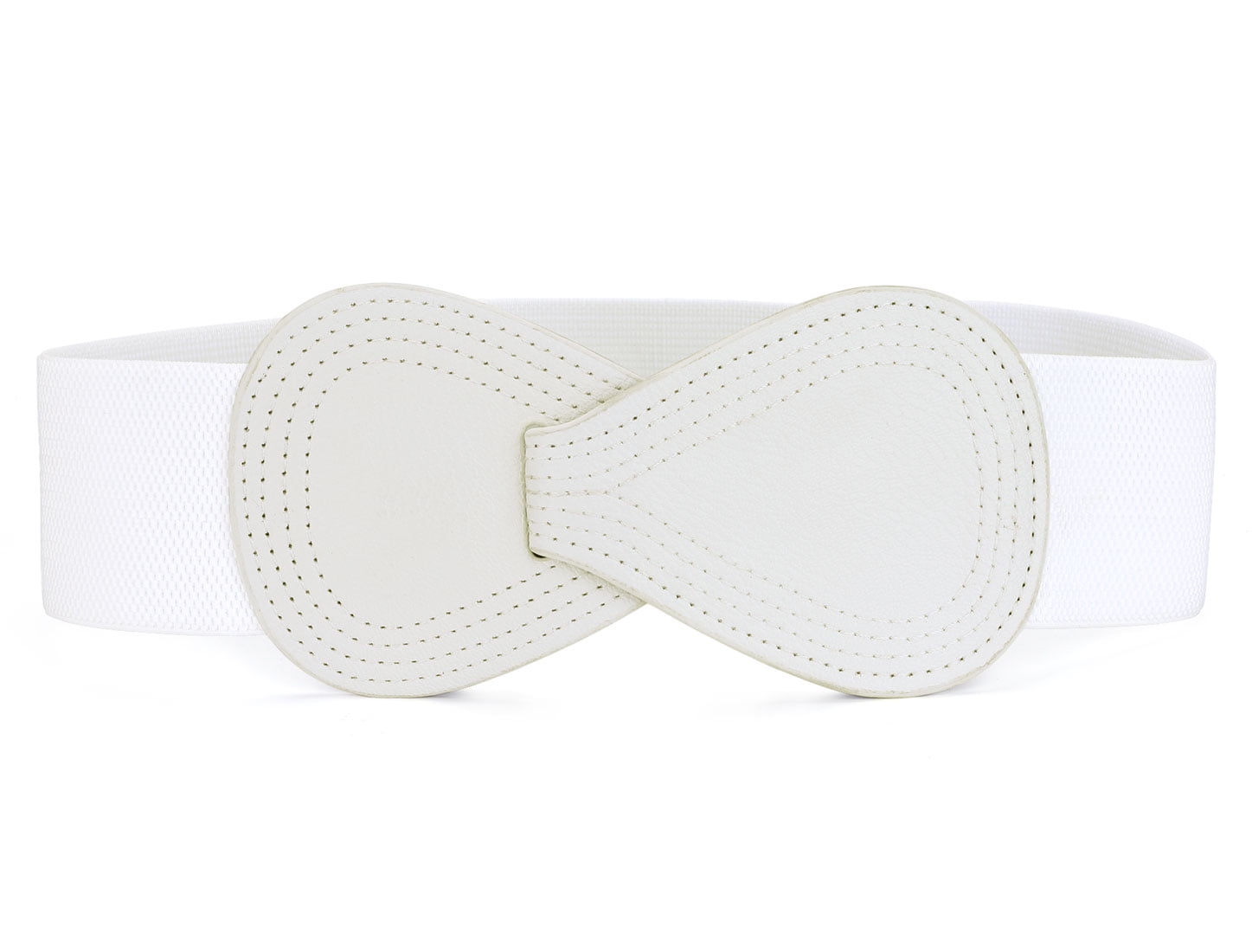 INSPIRE CHIC Interlock Buckle 8-shaped Faux Leather Elastic Belt Cinch ...