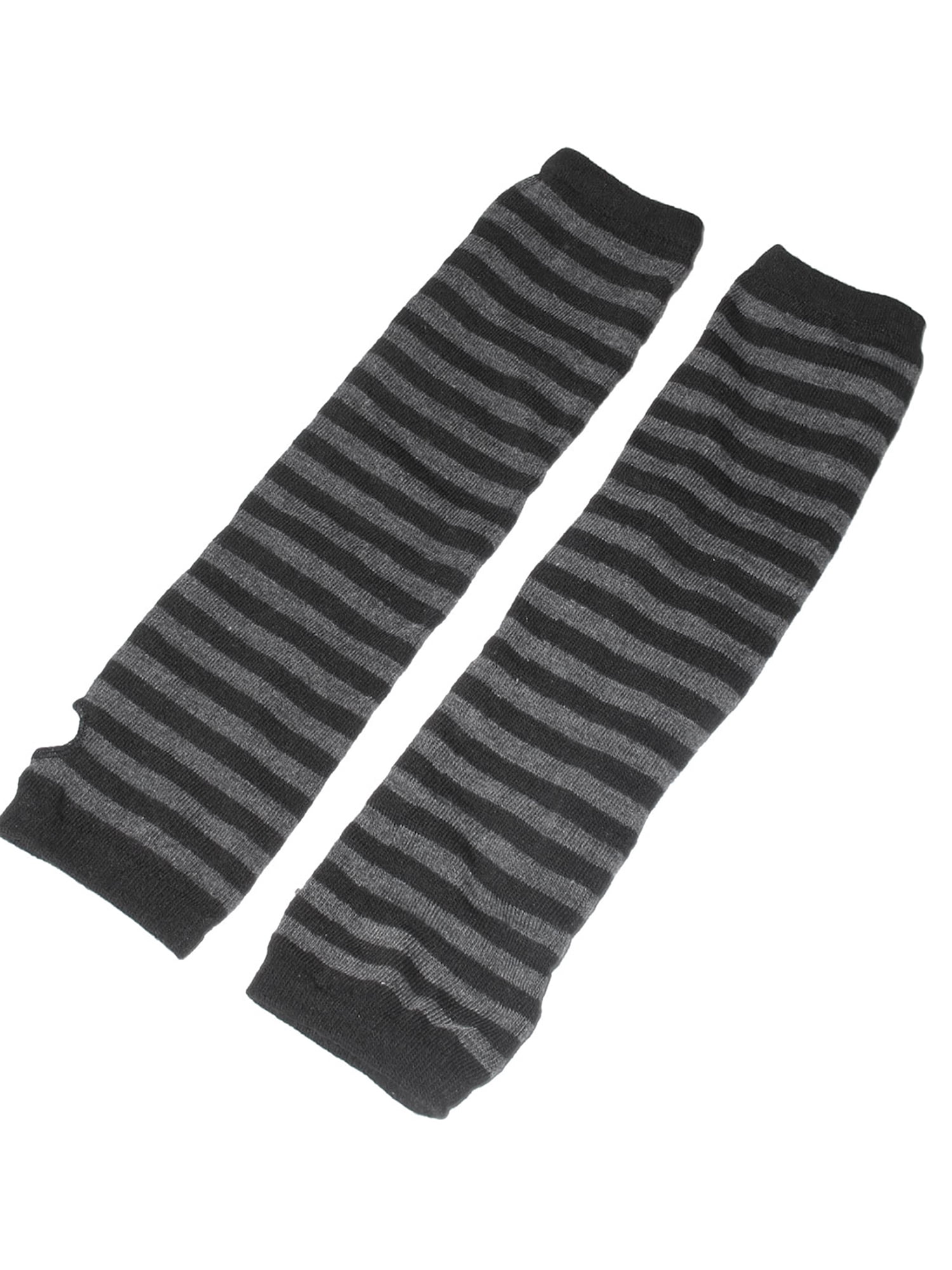 INSPIRE CHIC Woman Fingerless Thumbhole Stripes Knitted Arm Warmers ...