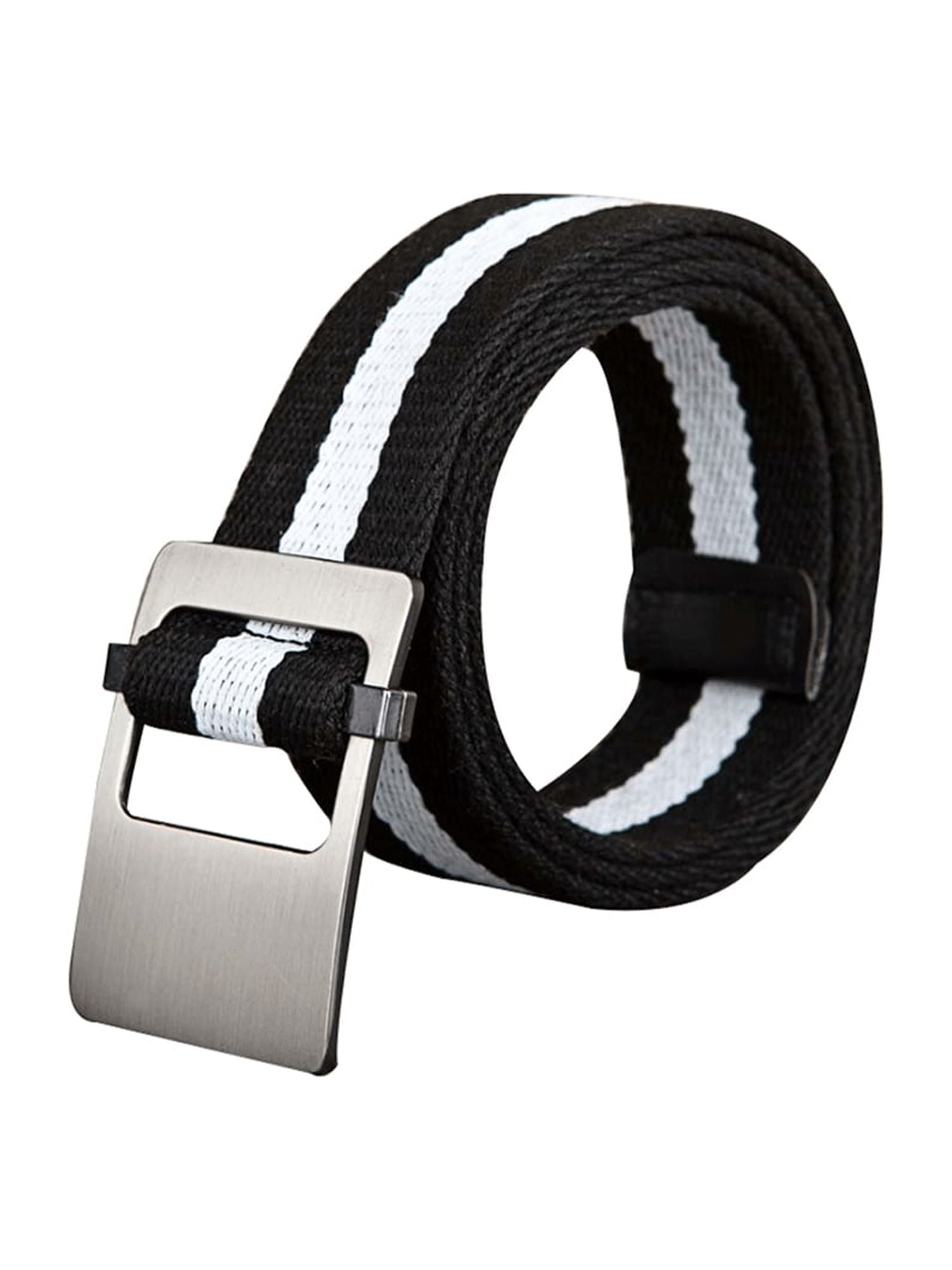 Allegra K Unisex Canvas Web Belt with Metal Slide Buckle Width 1 1/2 ...