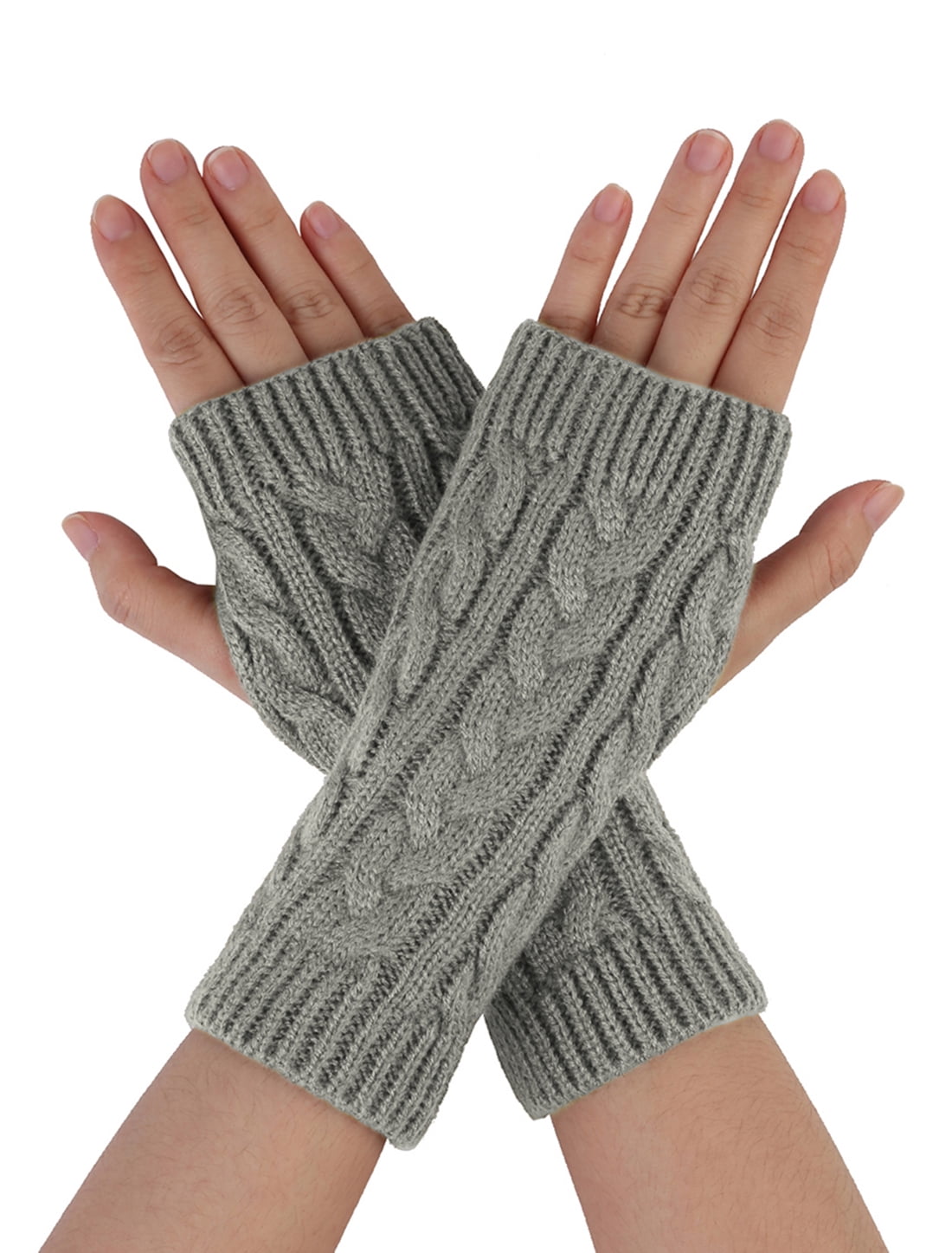 INSPIRE CHIC Unisex Stretchy Elastic Thumbhole Knitted Fingerless ...