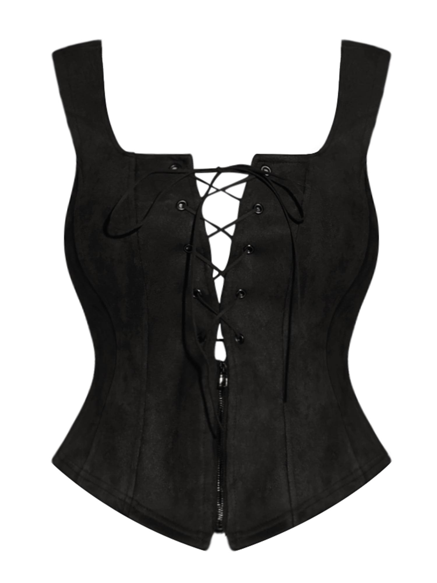 INSPIRE CHIC Vintage Vest for Women's Lace Zipper Up Cropped Jacket ...