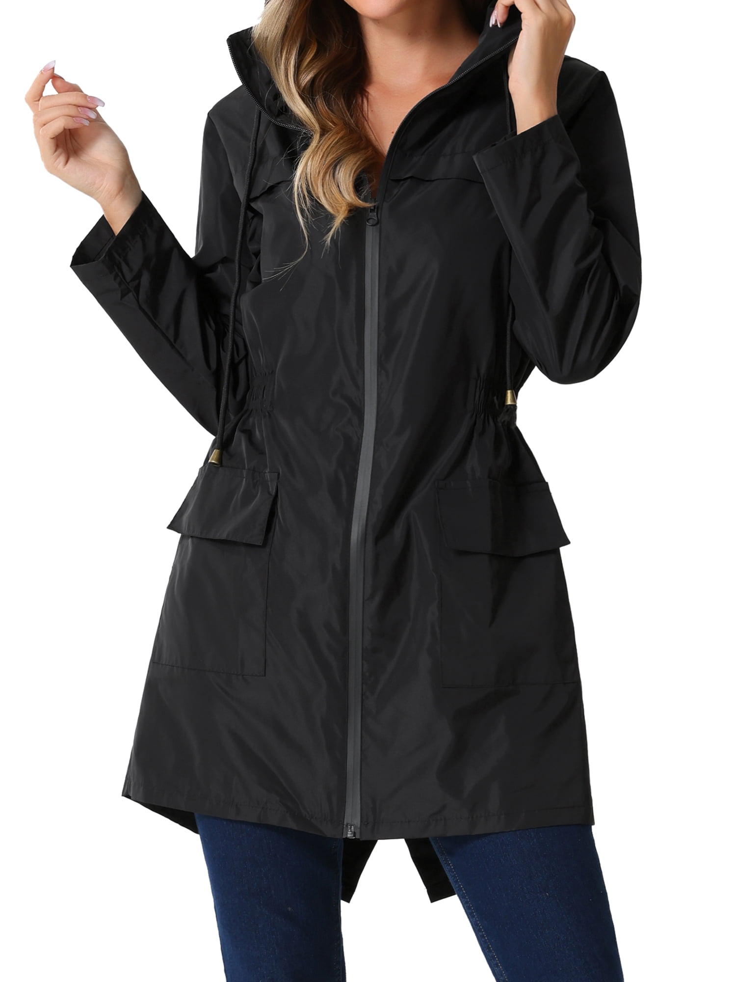 INSPIRE CHIC Windbreaker Trench Coat for Women's Lightweight Hooded ...
