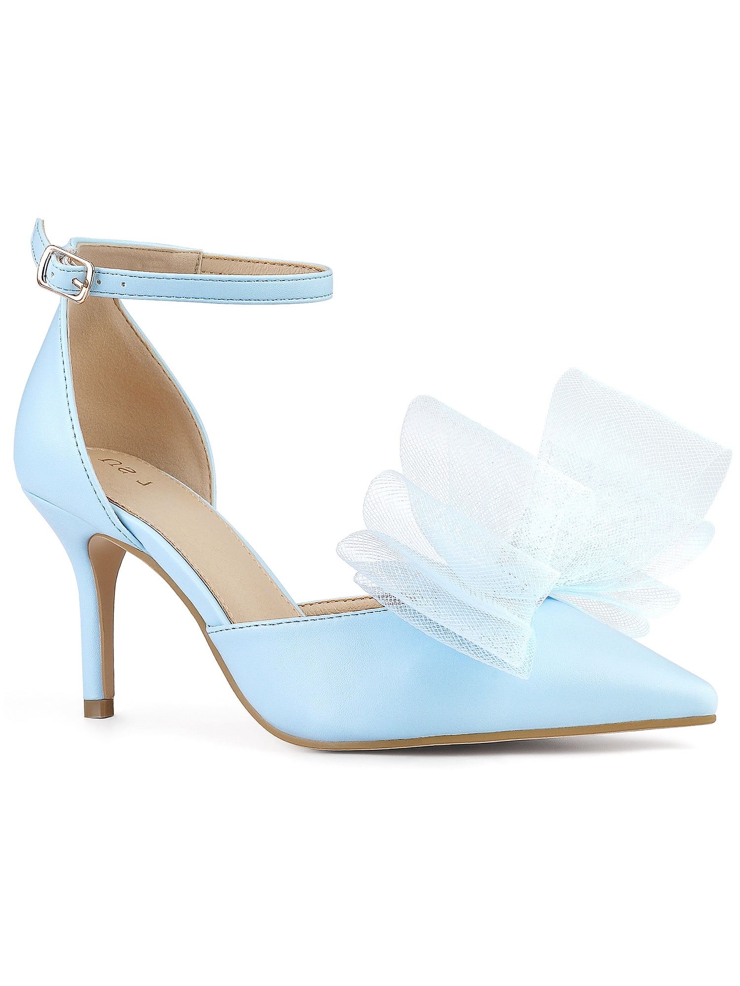 BLISSFUL STEP Easter Style Women's Shoes Bow Tie Ankle Strap Stiletto ...