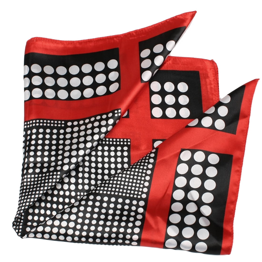 INSPIRE CHIC Women Red Black Polka Dots Stripe Print Neckerchief Square ...