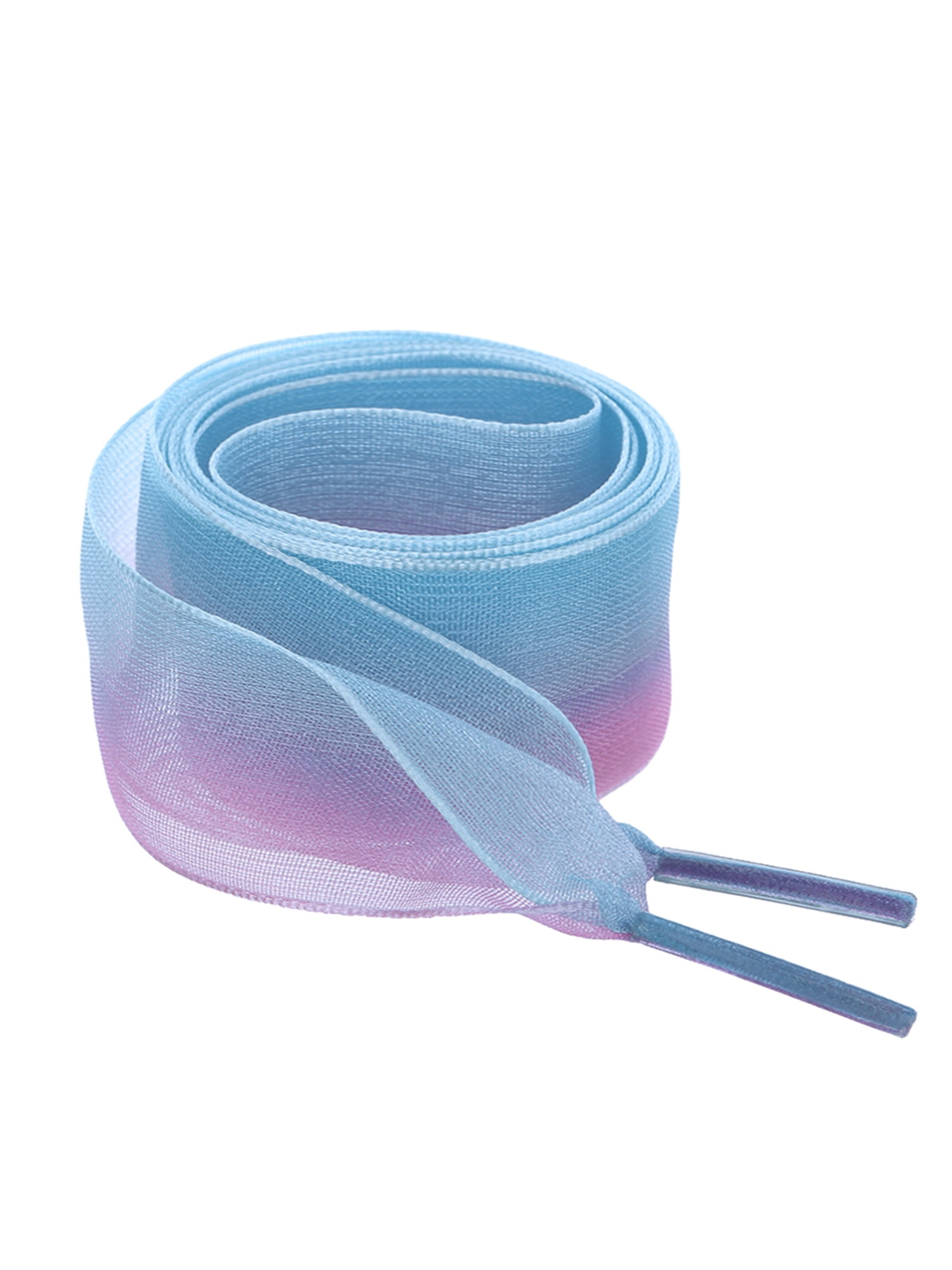 INSPIRE CHIC Women's 2.5cm Wide Flat Shoelaces Gradient Color Organza ...