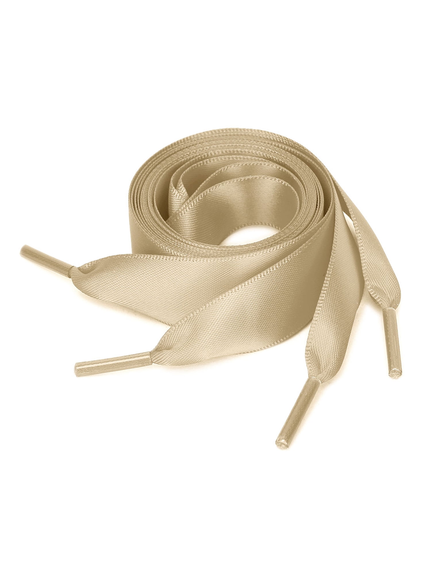 Allegra K Women's 2 Pairs Flat Ribbon Sneaker Canvas Shoelaces Khaki ...