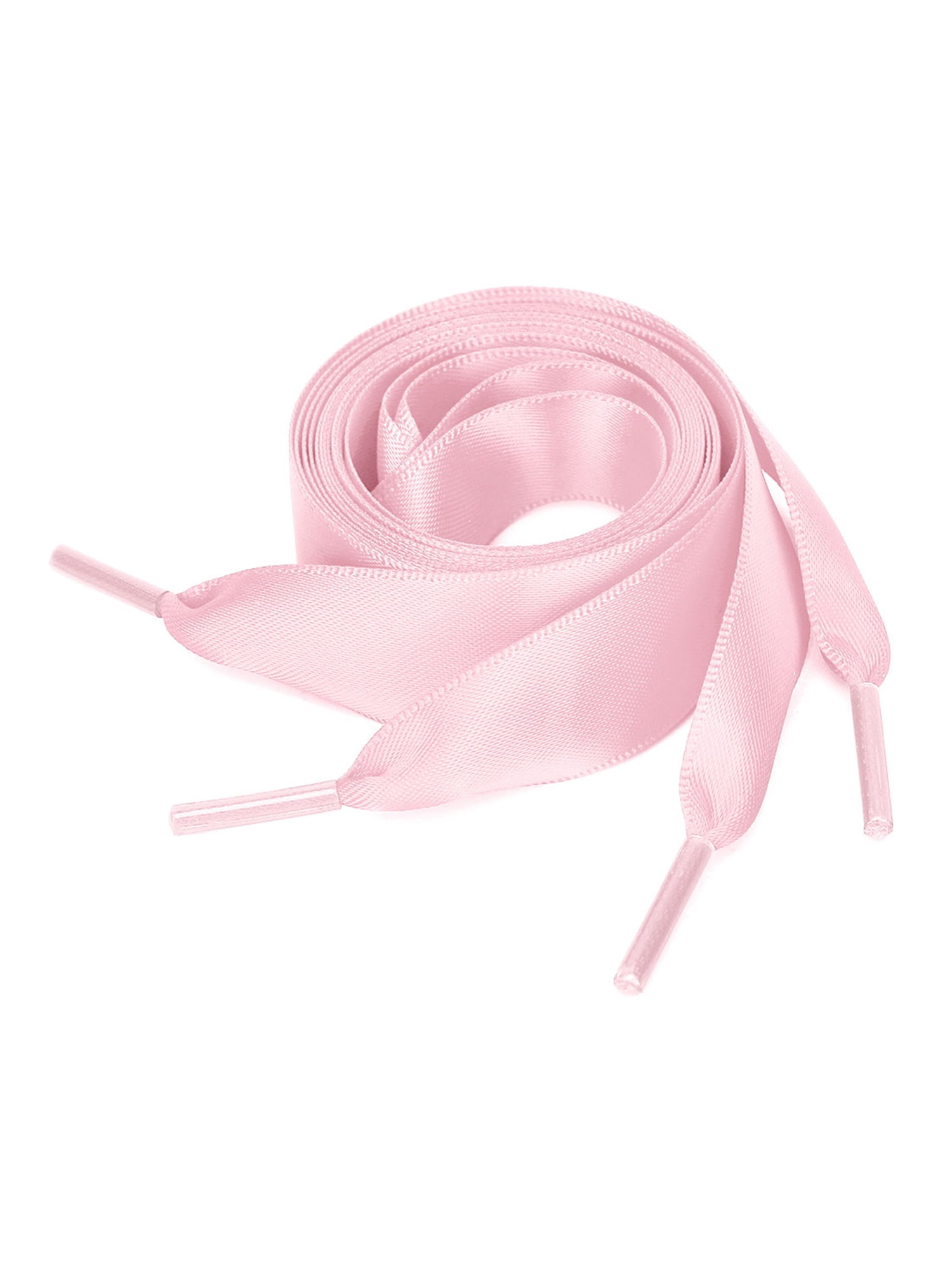 Allegra K Women's 2 Pairs Flat Ribbon Sneaker Canvas Shoelaces Pink ...