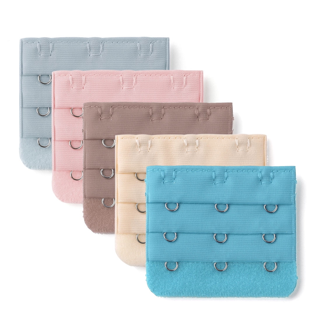 INSPIRE CHIC Women's 3 Hook 3 Row Bra Extenders Stretchy Bra Strap ...