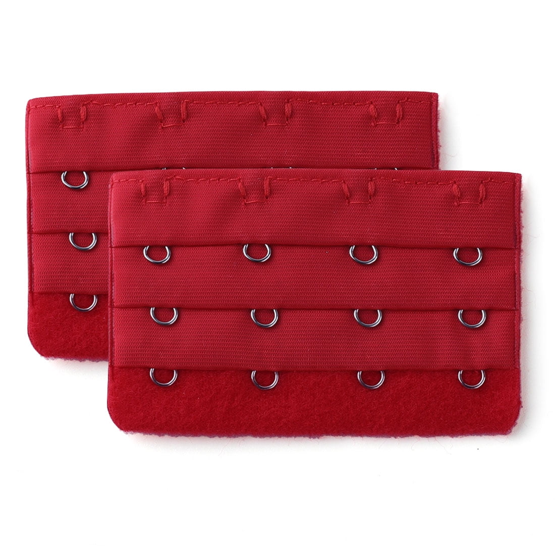 INSPIRE CHIC Women's 3 Rows 4 Hooks Bra Extenders Straps Extension Red ...