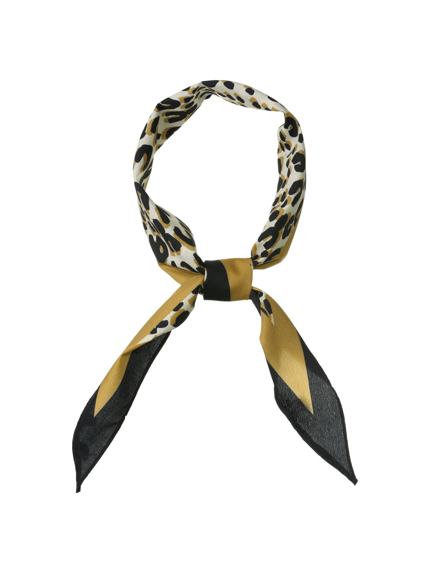 INSPIRE CHIC Women's Leopard Print Rhombus Neck Scarf Neckerchief ...