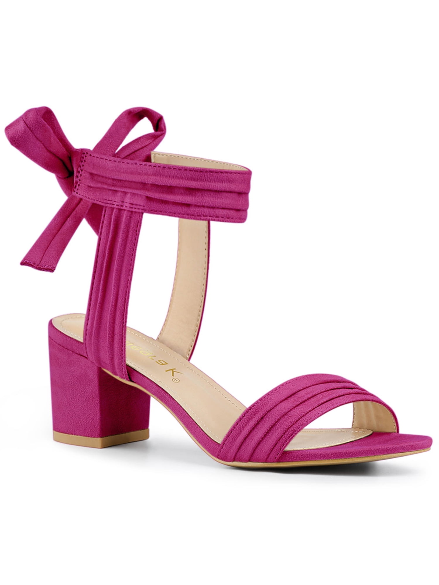 BLISSFUL STEP Women's Shoes Slingback Back Ankle Open Toe Tie Block ...