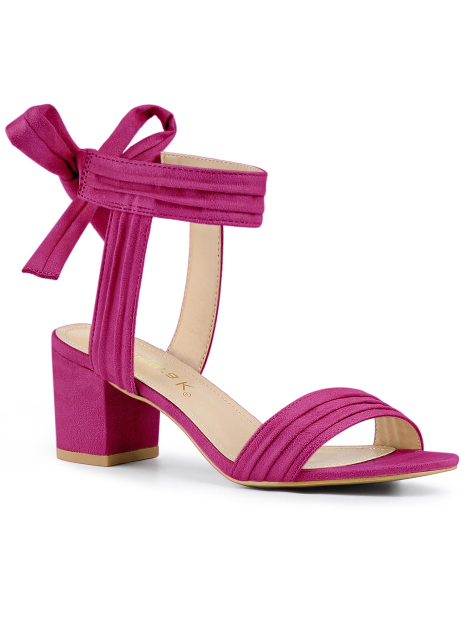 BLISSFUL STEP Women's Shoes Slingback Back Ankle Open Toe Tie Block ...