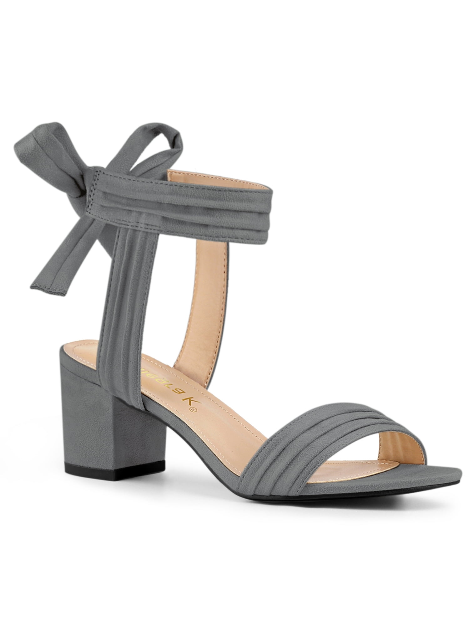 BLISSFUL STEP Women's Shoes Slingback Back Ankle Open Toe Tie Block ...