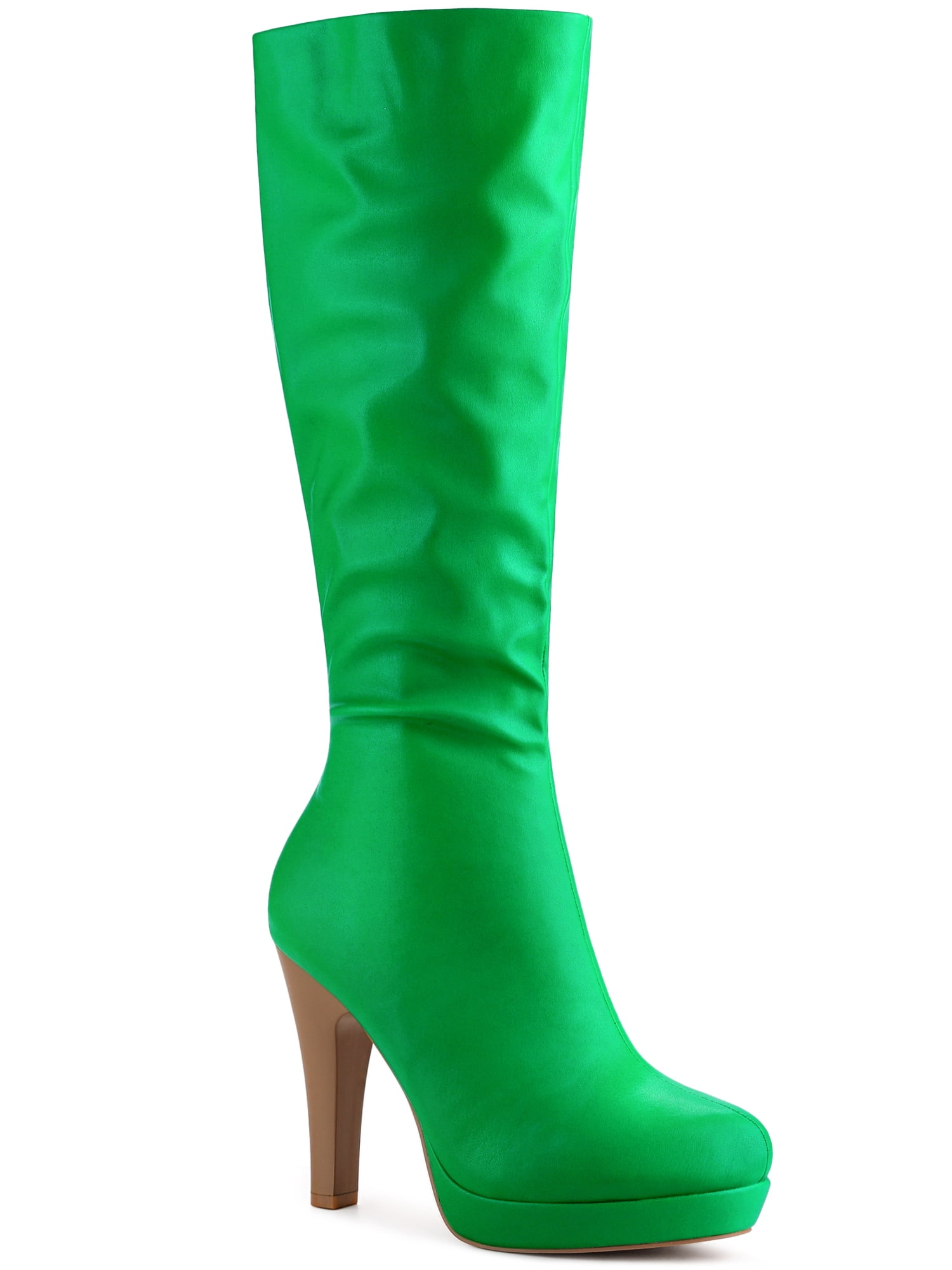 BLISSFUL STEP Women's Block Heels Platform Over the Knee High Boot ...