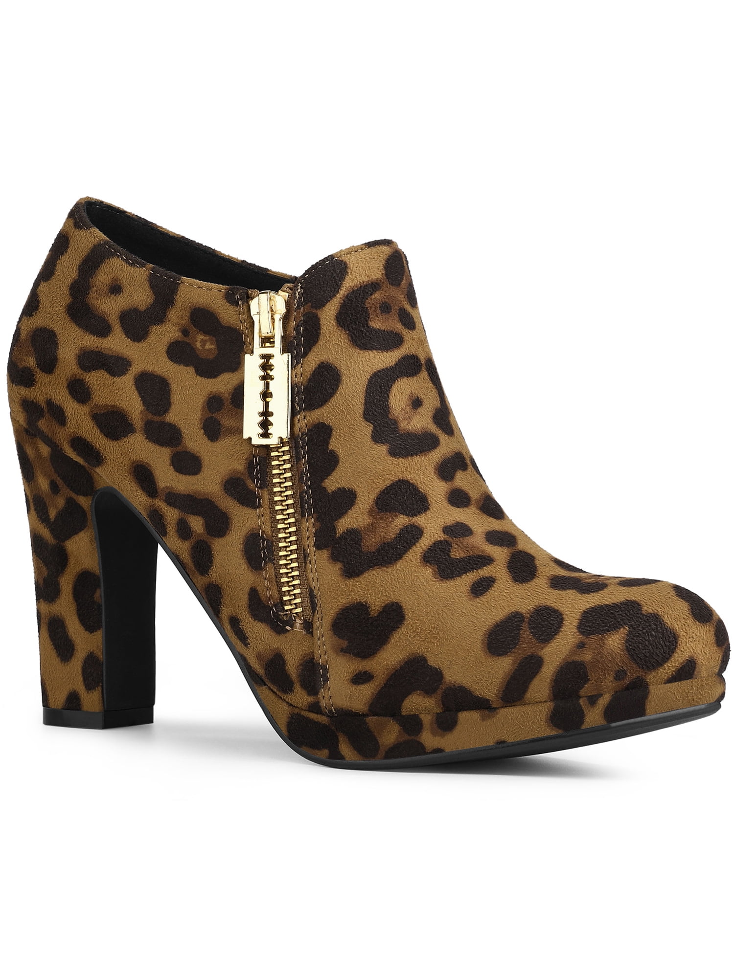 BLISSFUL STEP Women's Block High Heels Platform Round Toe Ankle Boots ...