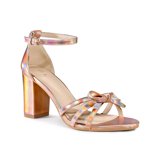 BLISSFUL STEP Women's Shoes Bow Tie Open Toe Ankle Strap High Block ...