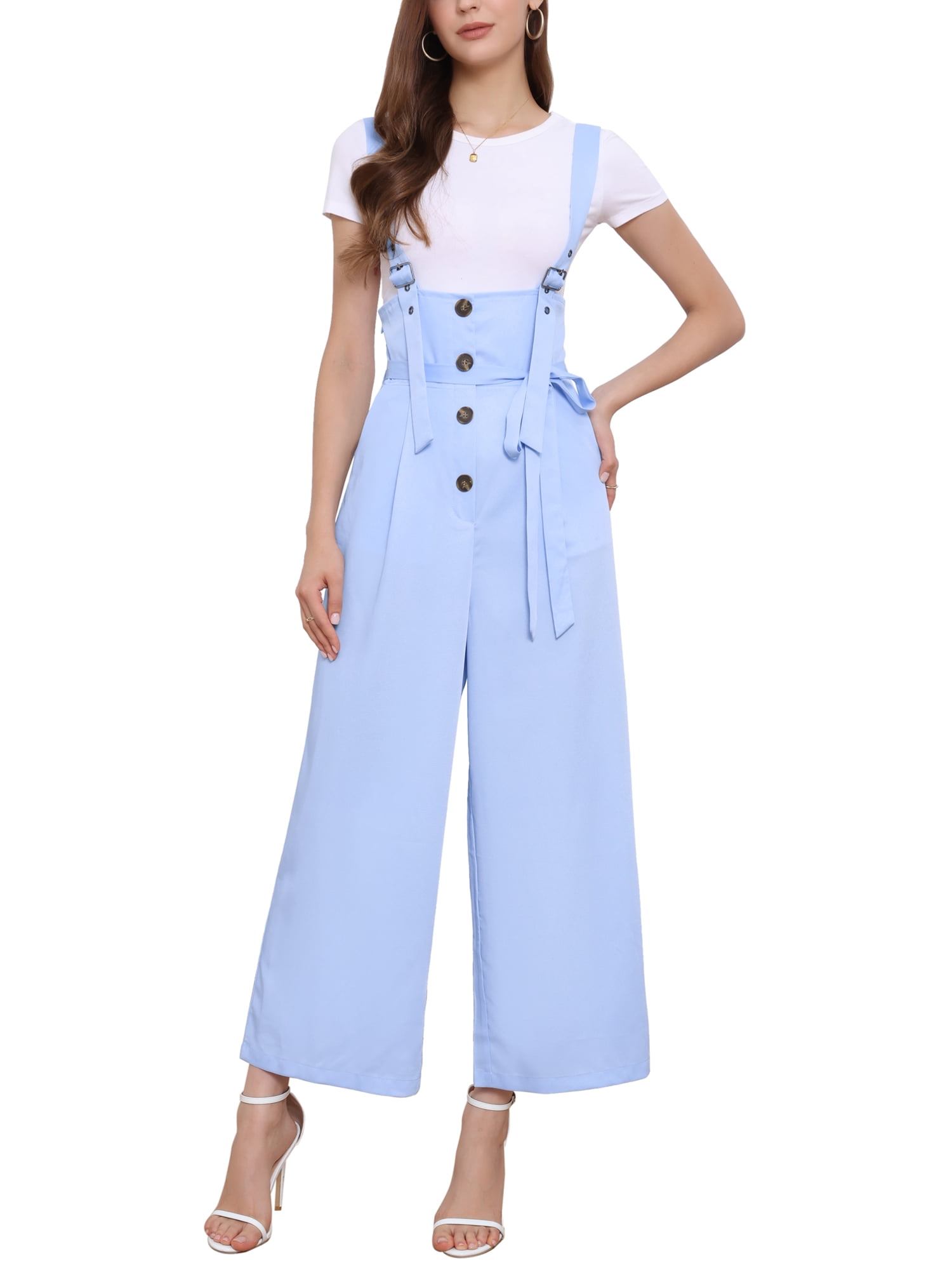 INSPIRE CHIC Women's Button Front High Waist Belted Straight Fit ...