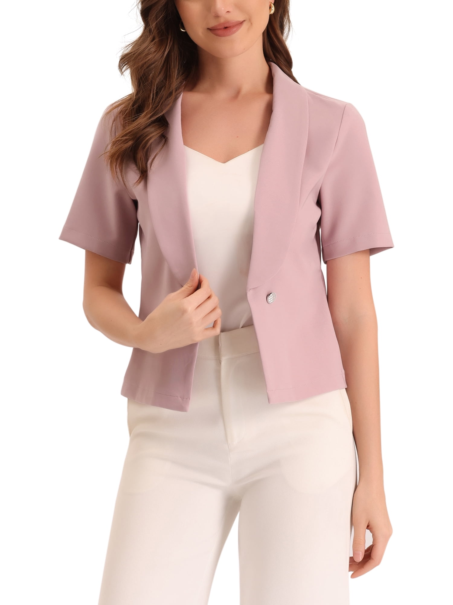 INSPIRE CHIC Women's Casual Shawl Collar Open Front Cardigan Short ...