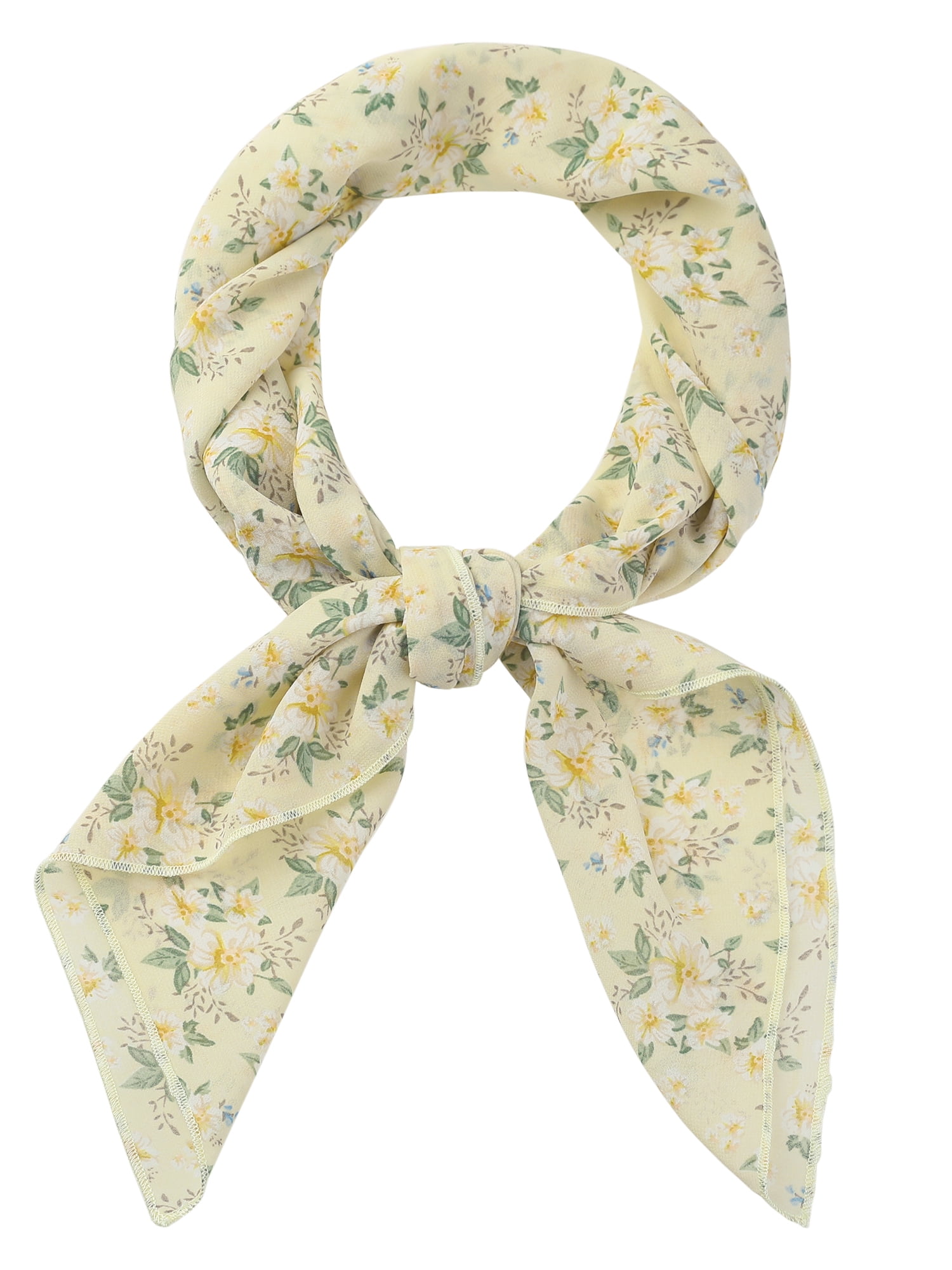INSPIRE CHIC Women's Chiffon Scarves Floral Print Square Kerchief Neck ...