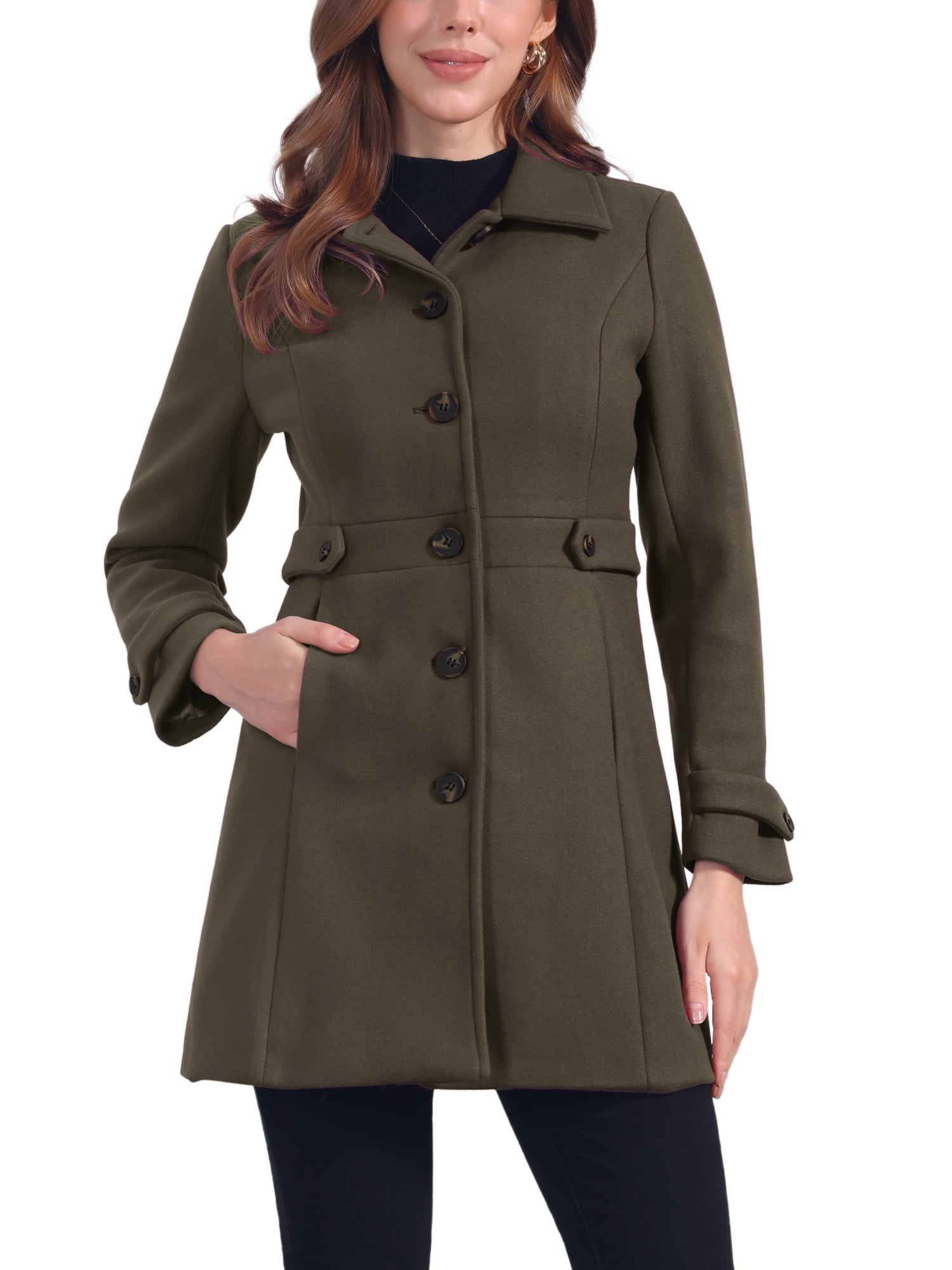INSPIRE CHIC Women's Classic Single Breasted Winter Long Trenchcoat ...