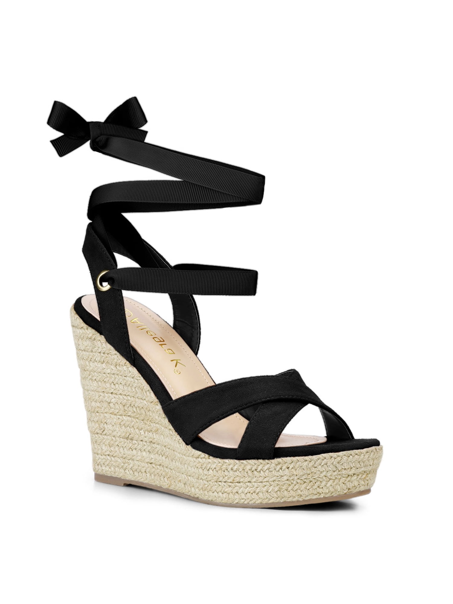 Allegra K Women's Crisscross Espadrille Platform Lace Up Wedge Sandals ...