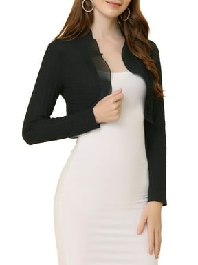 Allegra K Women's Ruched Short Sleeve Shrugs Bolero Cropped Open Front Cardigan - Walmart.com