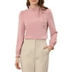 Allegra K Women's Elegant Bow Tie Neck Blouse Long Sleeve Work Chiffon ...