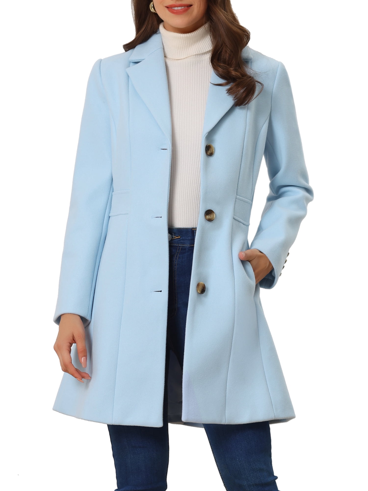 INSPIRE CHIC Women's Trench Coats Single Breasted Long Outerwear Winter ...