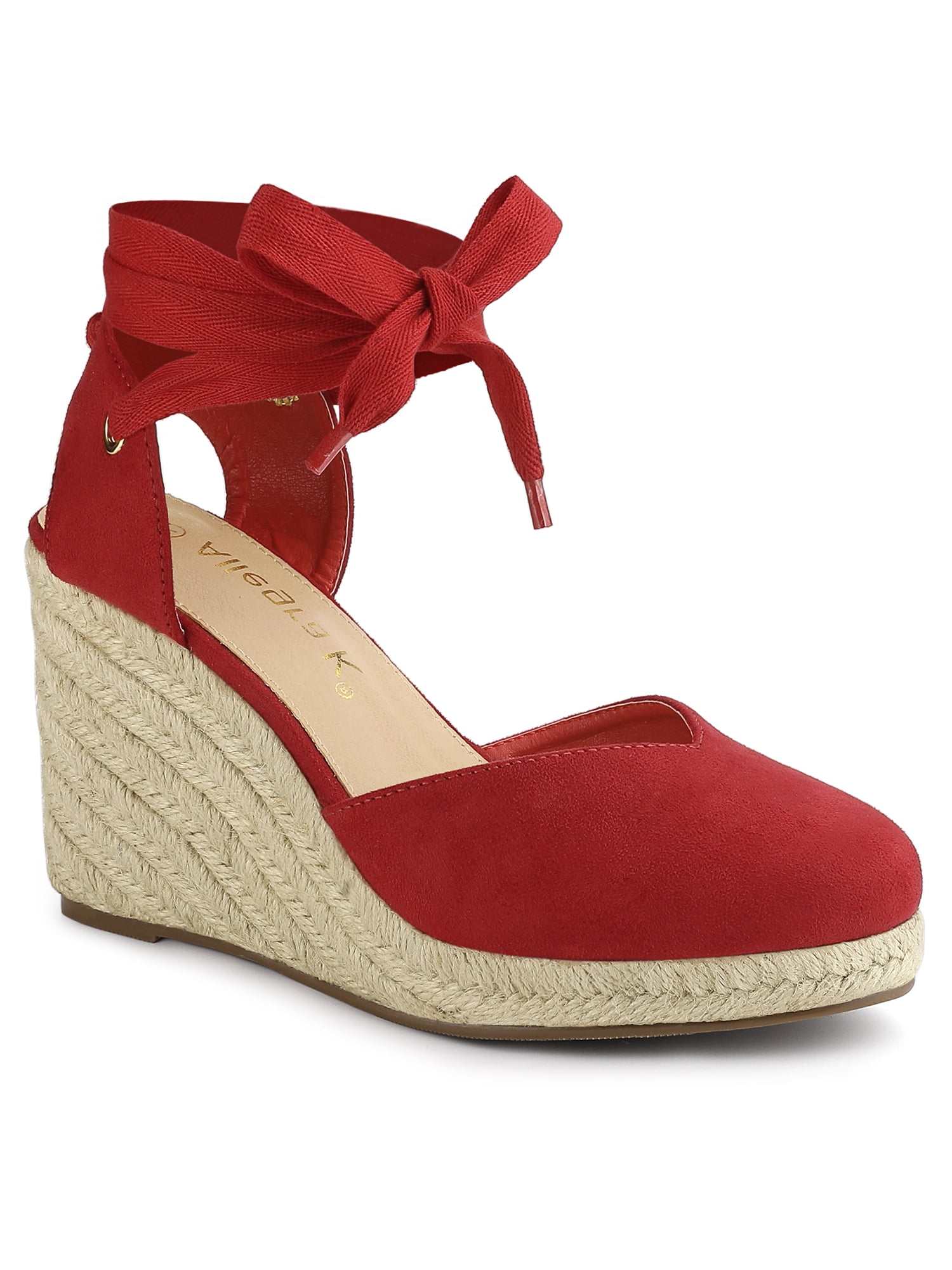 BLISSFUL STEP Women's Shoes Espadrille Wedge High Heel Round Toe ...