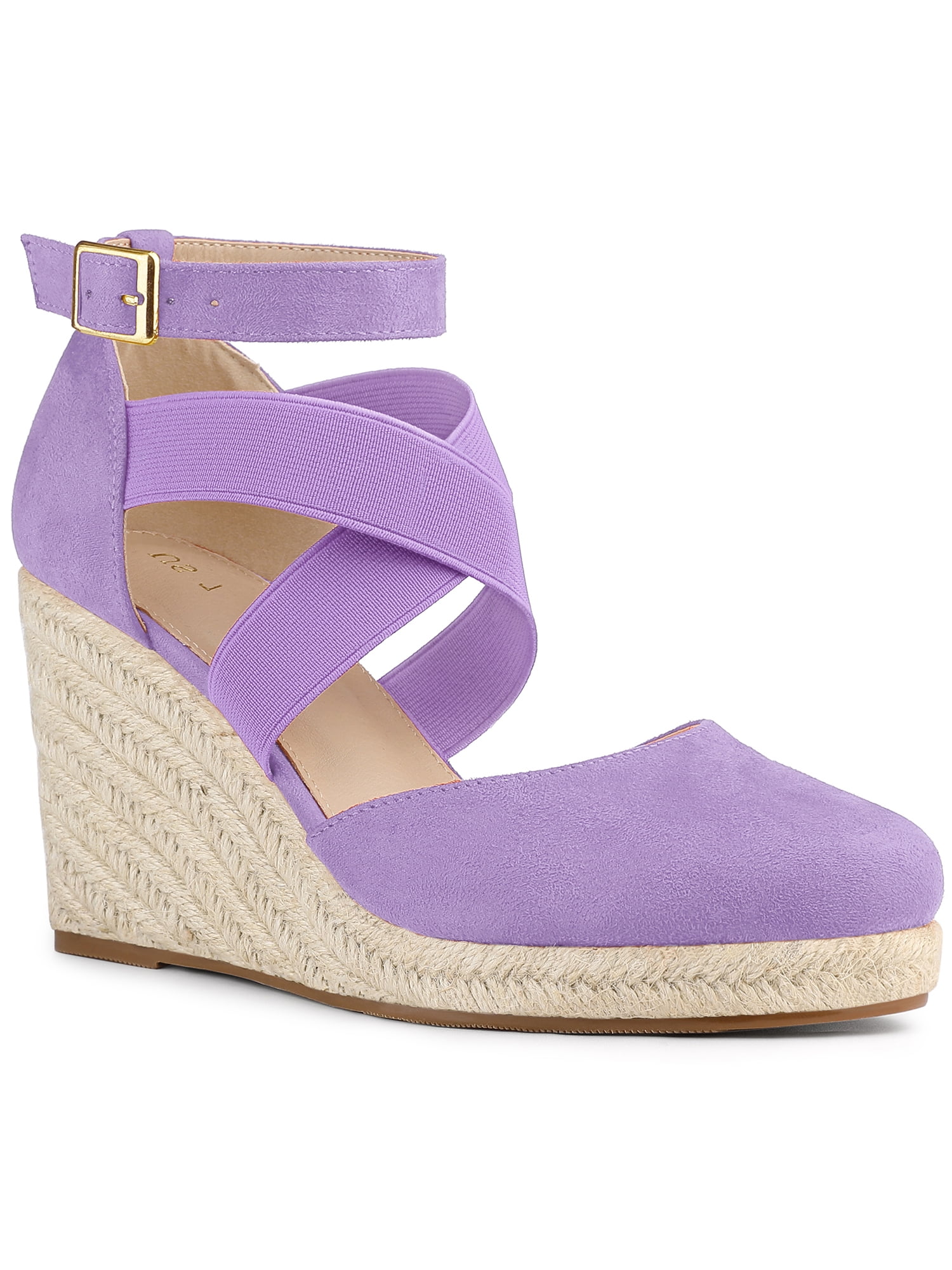 BLISSFUL STEP Women's Espadrille Platform Closed Toe Wedges Heel Sandal ...