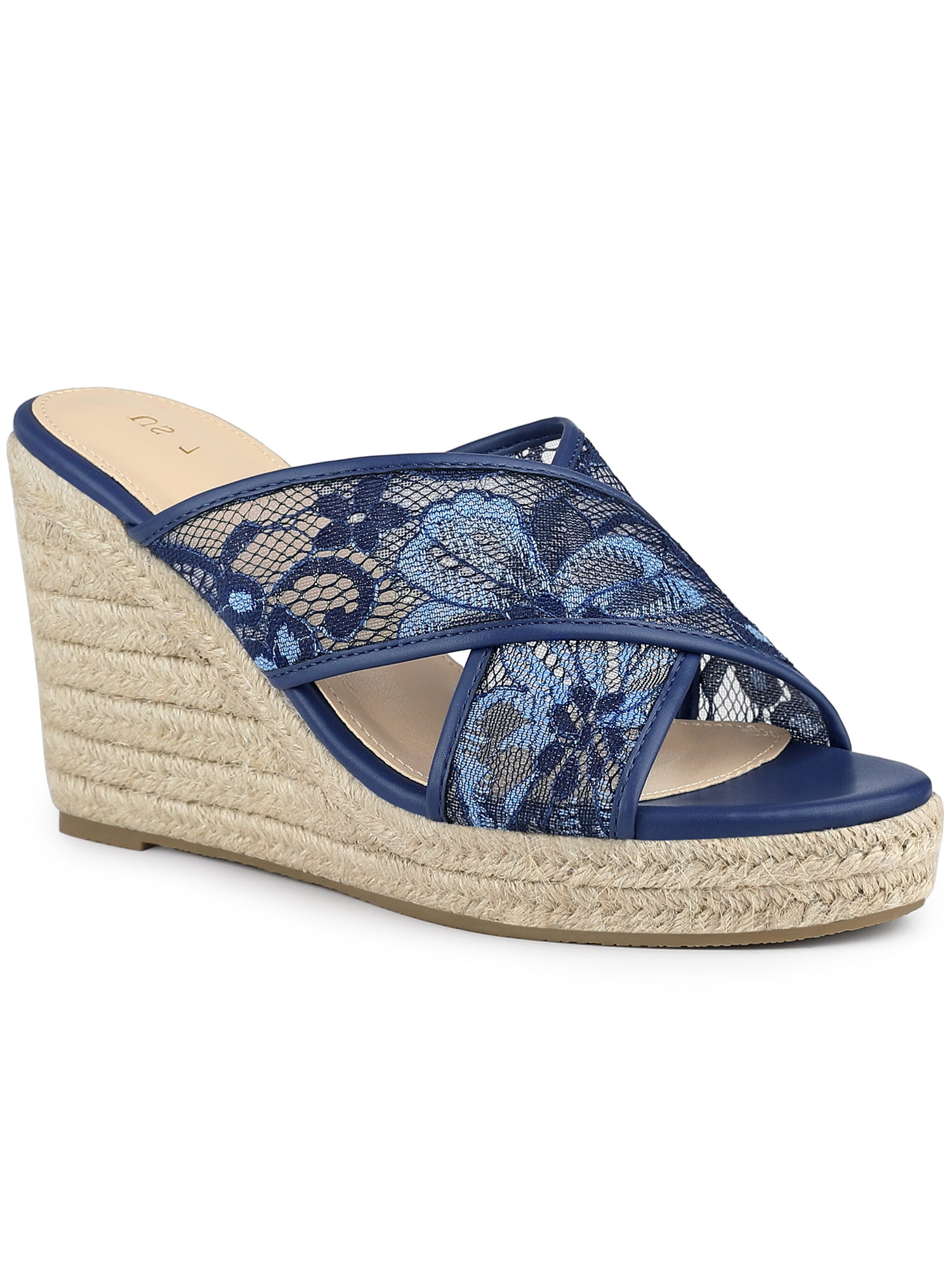 BLISSFUL STEP Women's Espadrille Platform Slide Wedge Sandals - Walmart.com