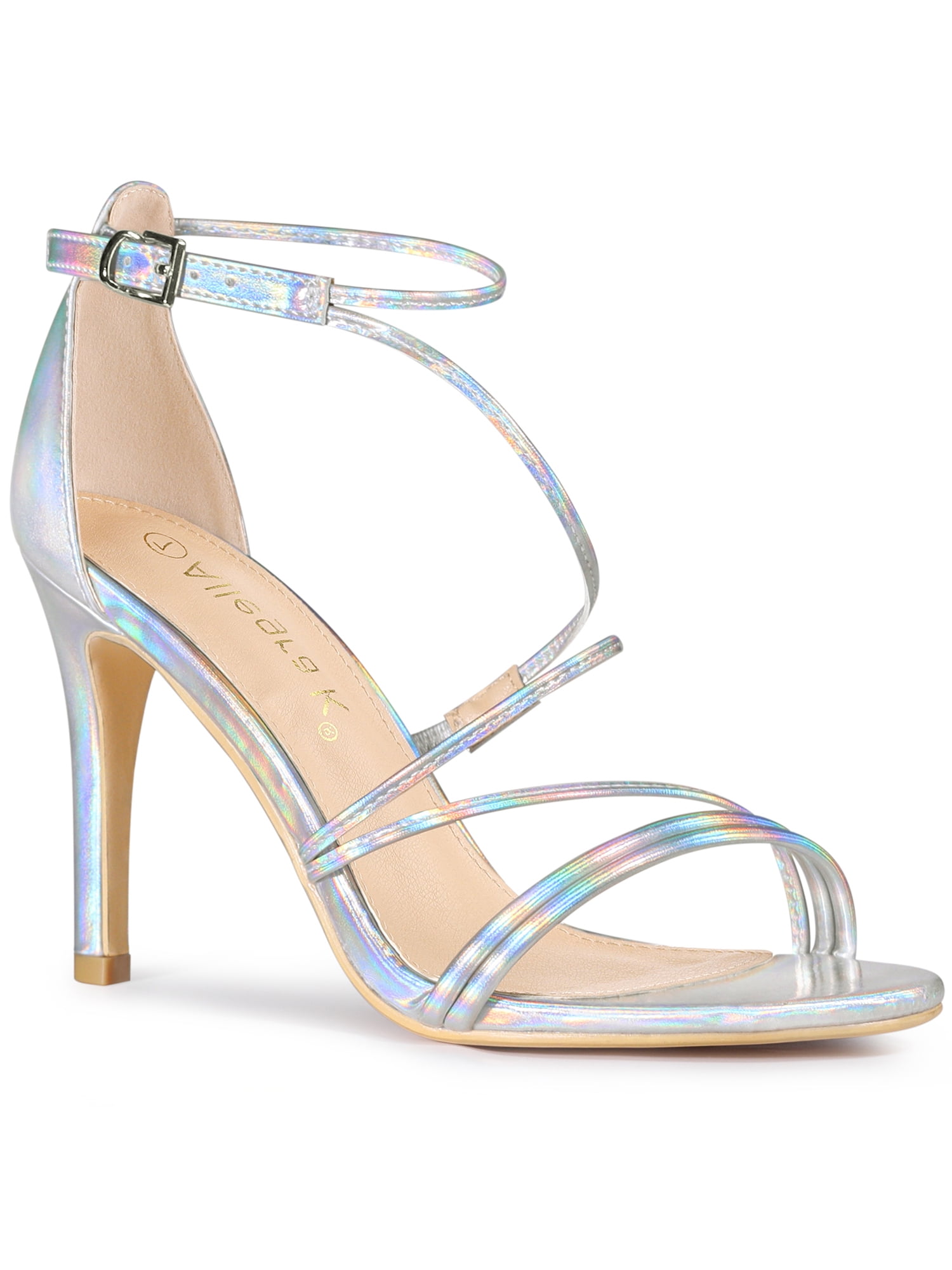 BLISSFUL STEP Women's Shoes Strappy Stiletto Heels Ankle Strap Open Toe ...