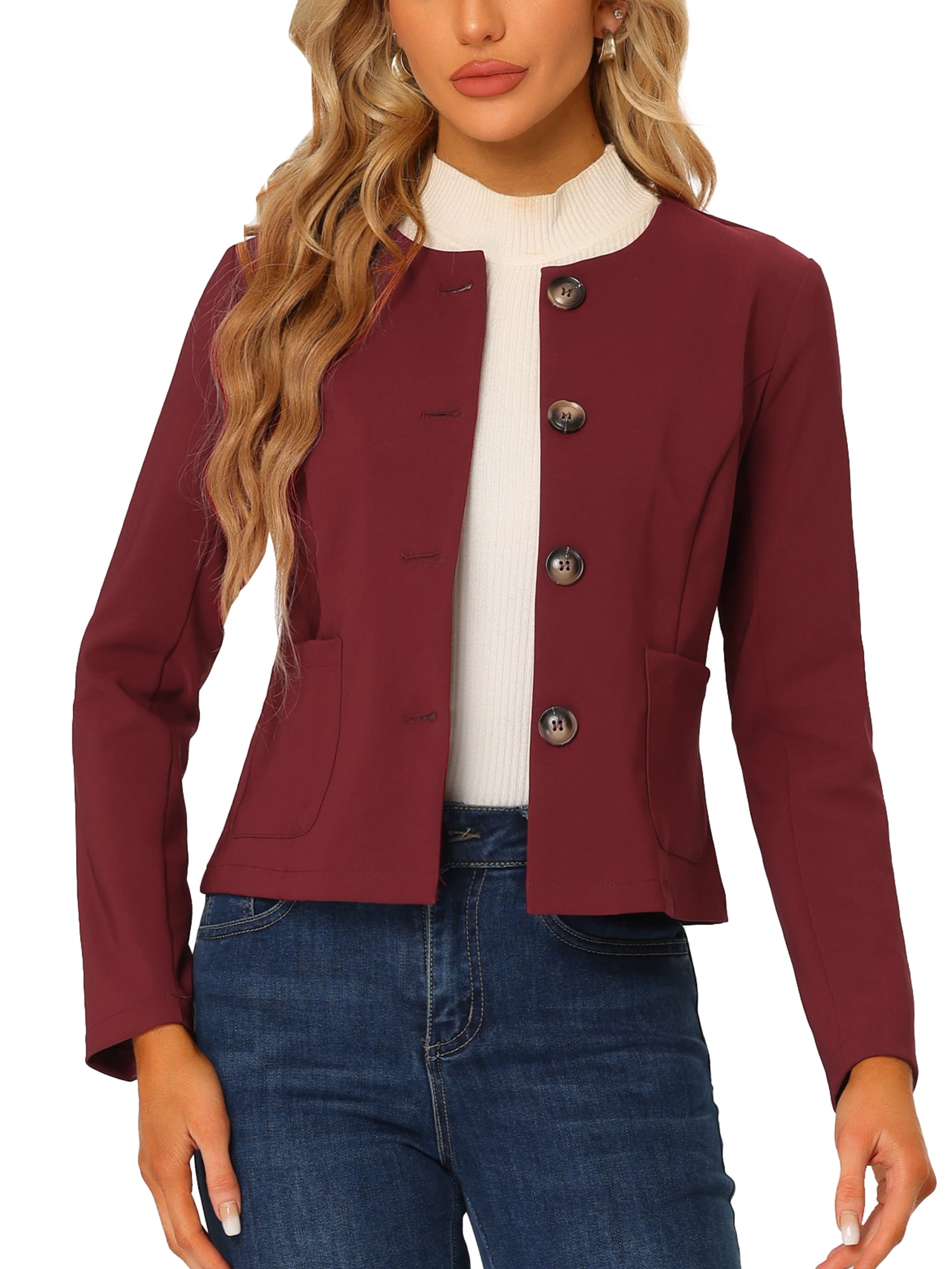 INSPIRE CHIC Women's Vintage Jacket Button Lightweight Short Jacket ...