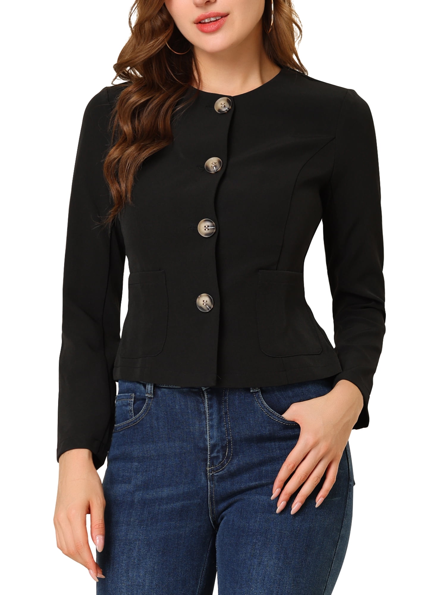 INSPIRE CHIC Women's Lightweight Jacket Button Vintage Fall Short ...