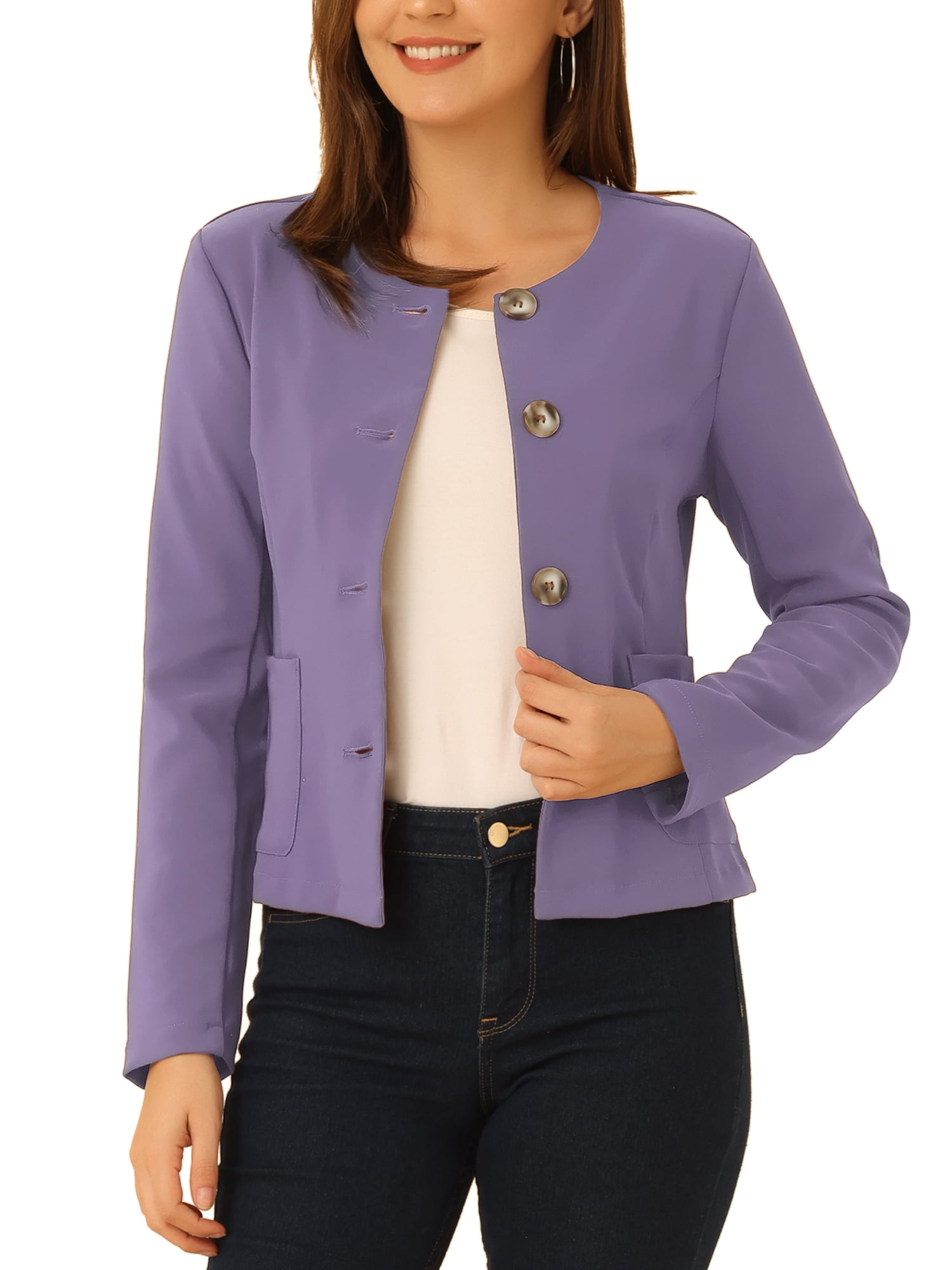 INSPIRE CHIC Women's Vintage Jacket Button Lightweight Short Jacket ...